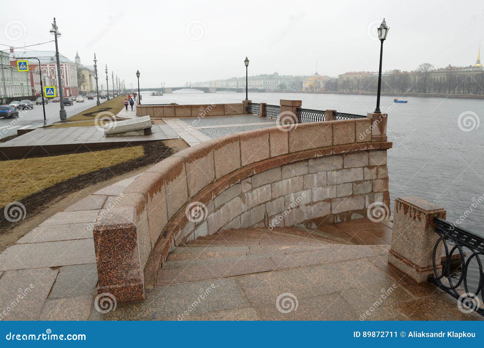 The Granite Embankment of the River. Stock Image - Image of neva ...