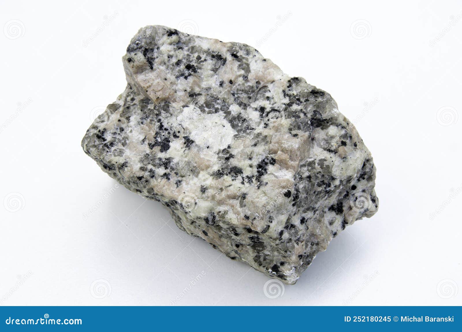 Granite Igneous Rock Over White Background Stock Image - Image of ...