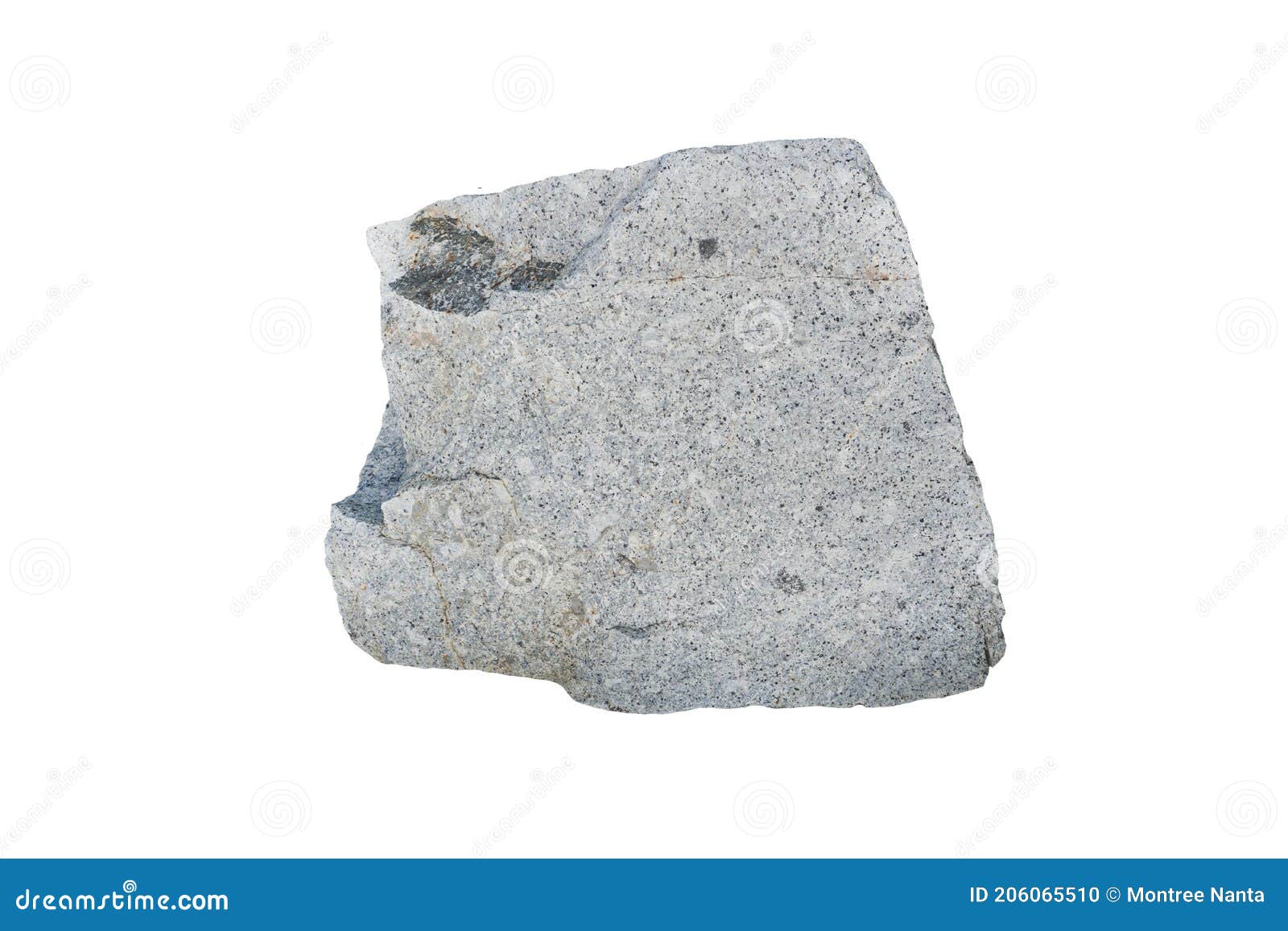 A Big Gray Granite Igneous Rock Isolated on a White Background. Stone ...