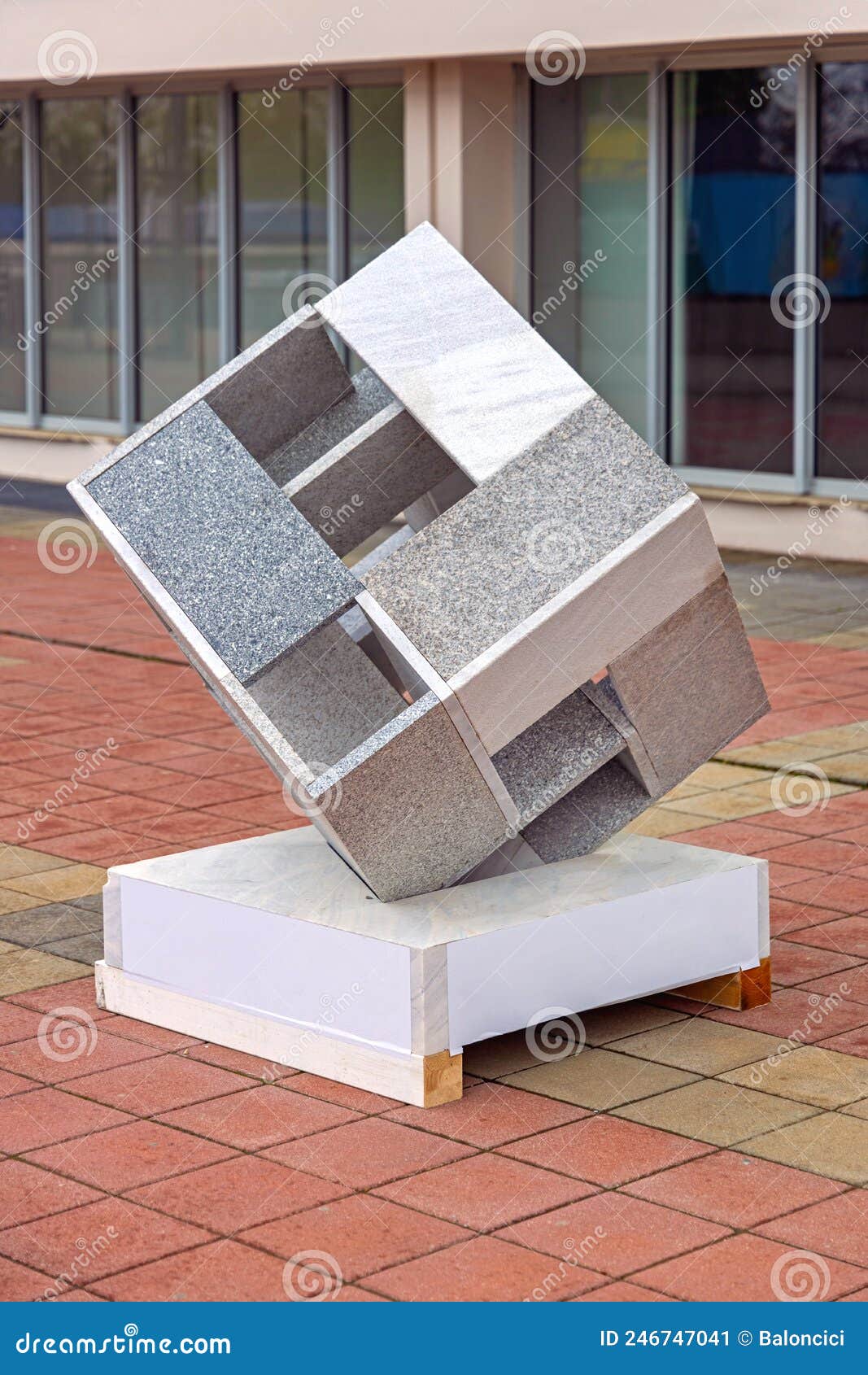 Marble Granite Stone Cube editorial photo. Image of exterior - 246747041