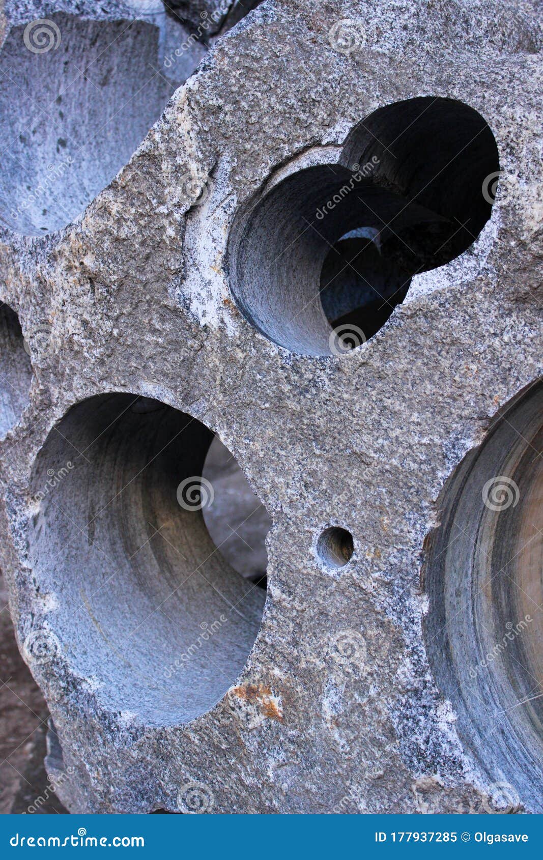 Granite Peace with Holes in it. Abstract Granite Background Stock Image ...