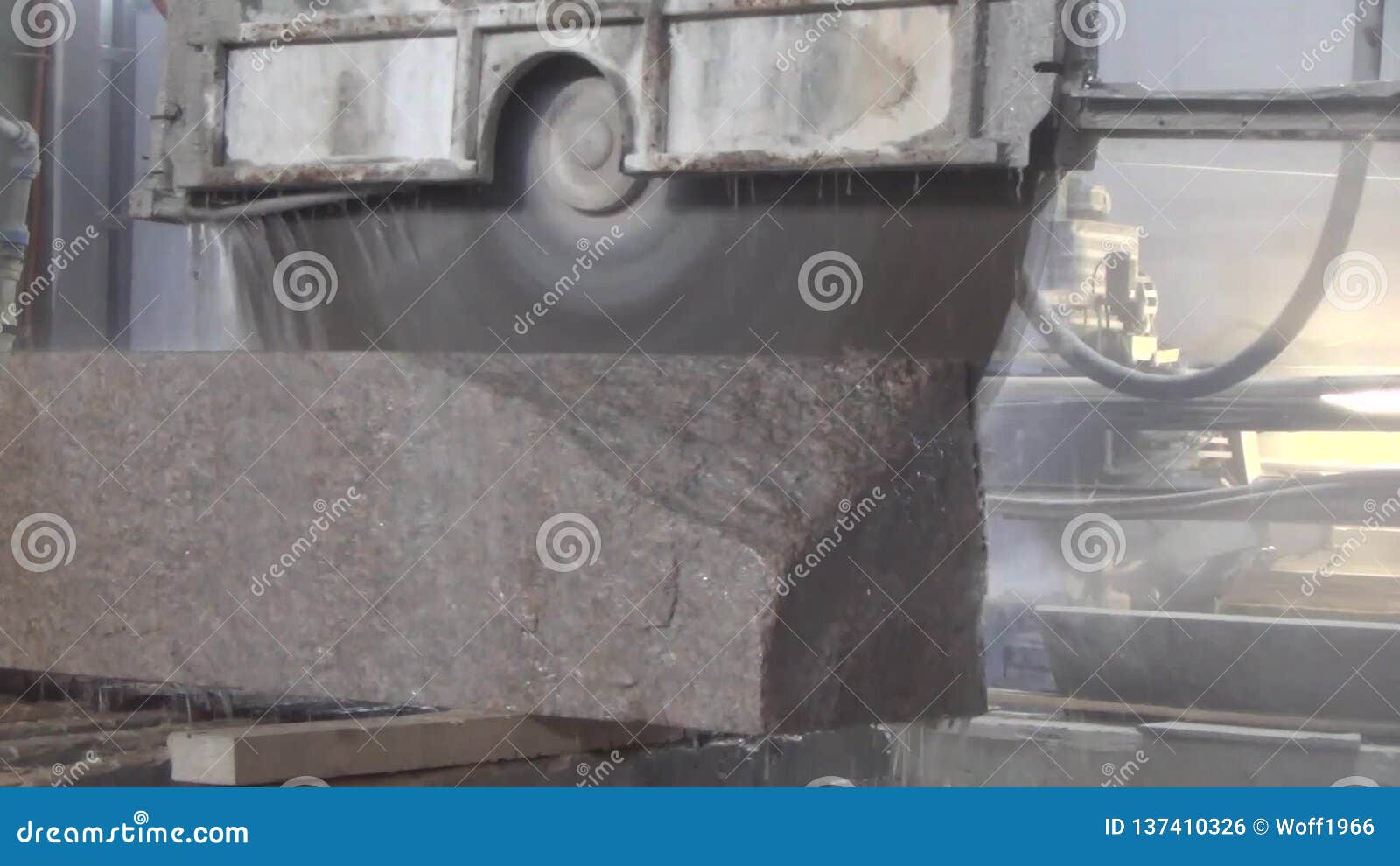 Granite Processing in Manufacturing. Cutting Granite Slab with a ...