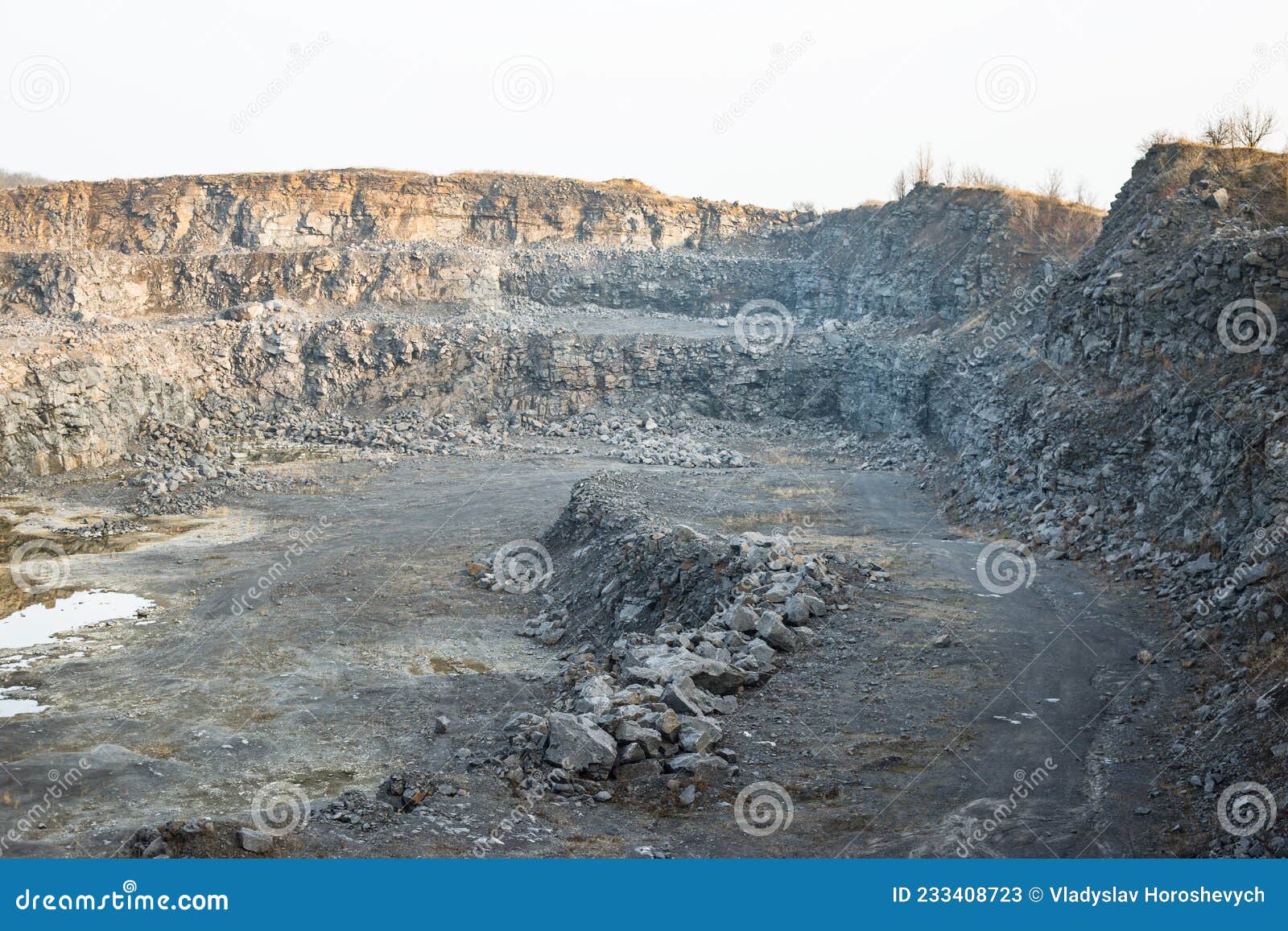 Granite Quarry, Stone Mining in an Old Quarry Stock Image - Image of ...