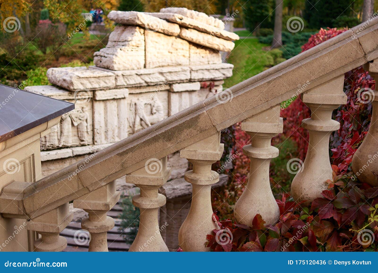 Granite railing close up. stock photo. Image of natural - 175120436