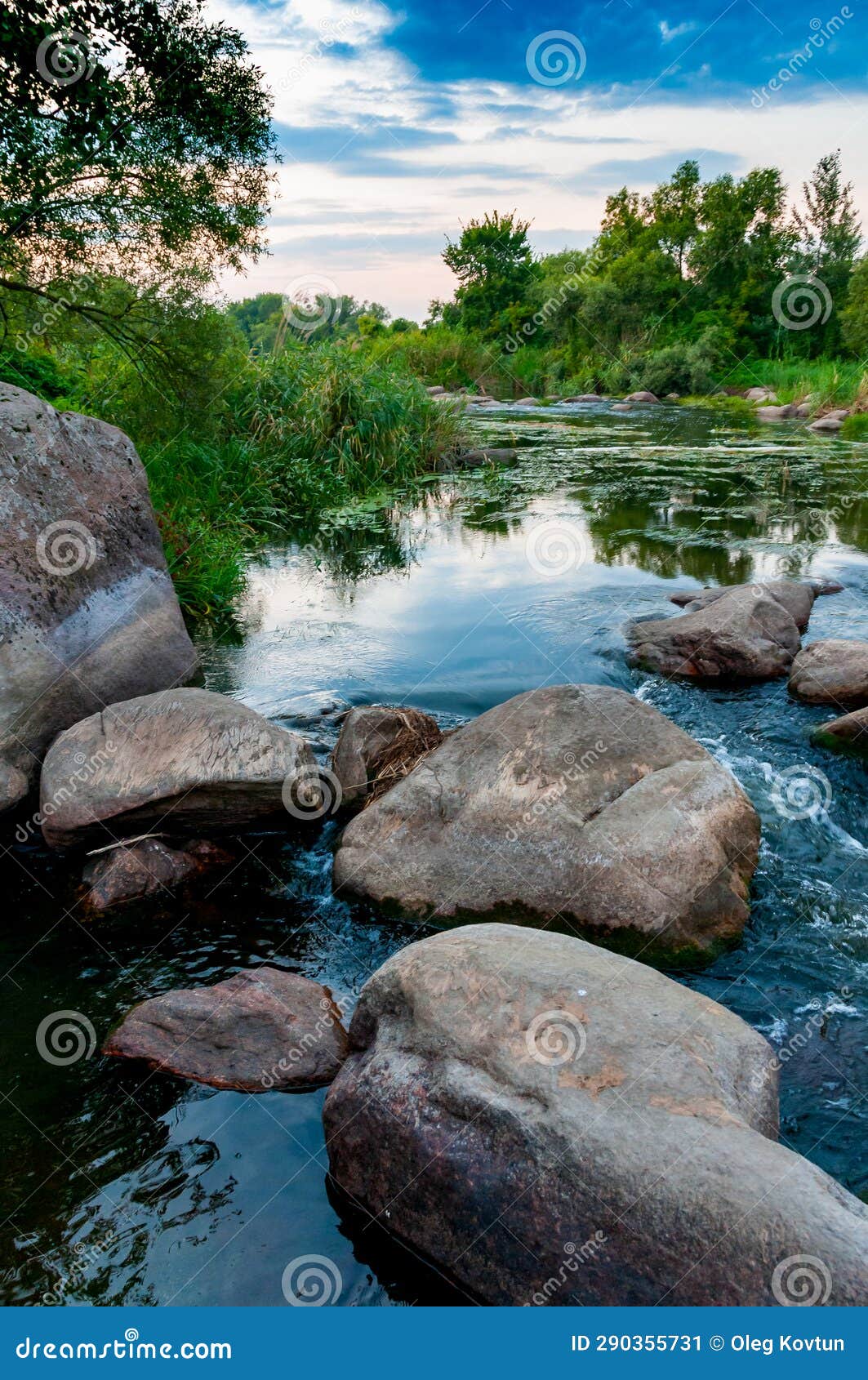 Granite Rapids and Rapids with Rapidly Flowing Water on the South Bug River Stock Image - Image ...