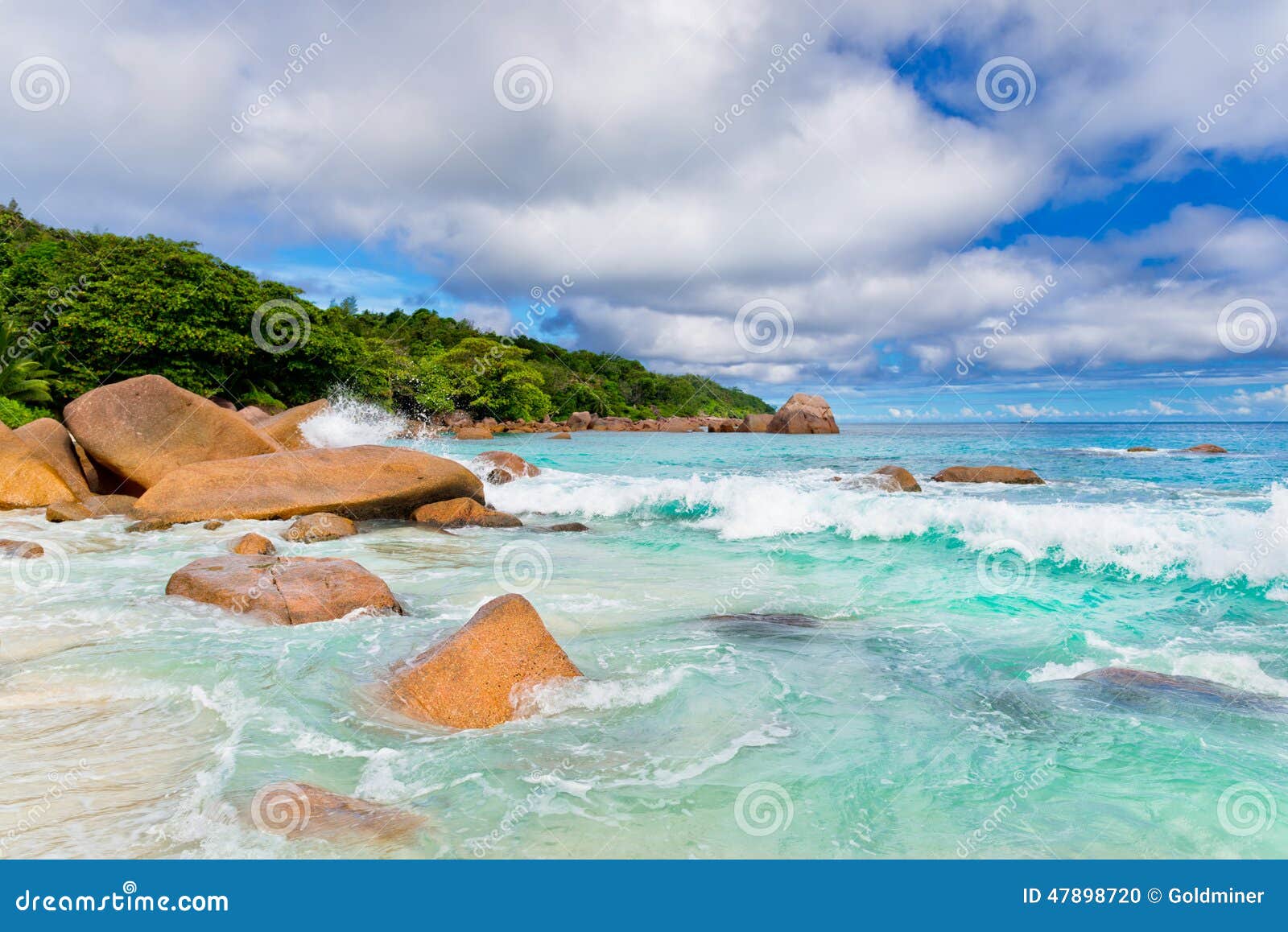 Granite Rocks on the Beach. the Seychelles Stock Photo - Image of coast ...