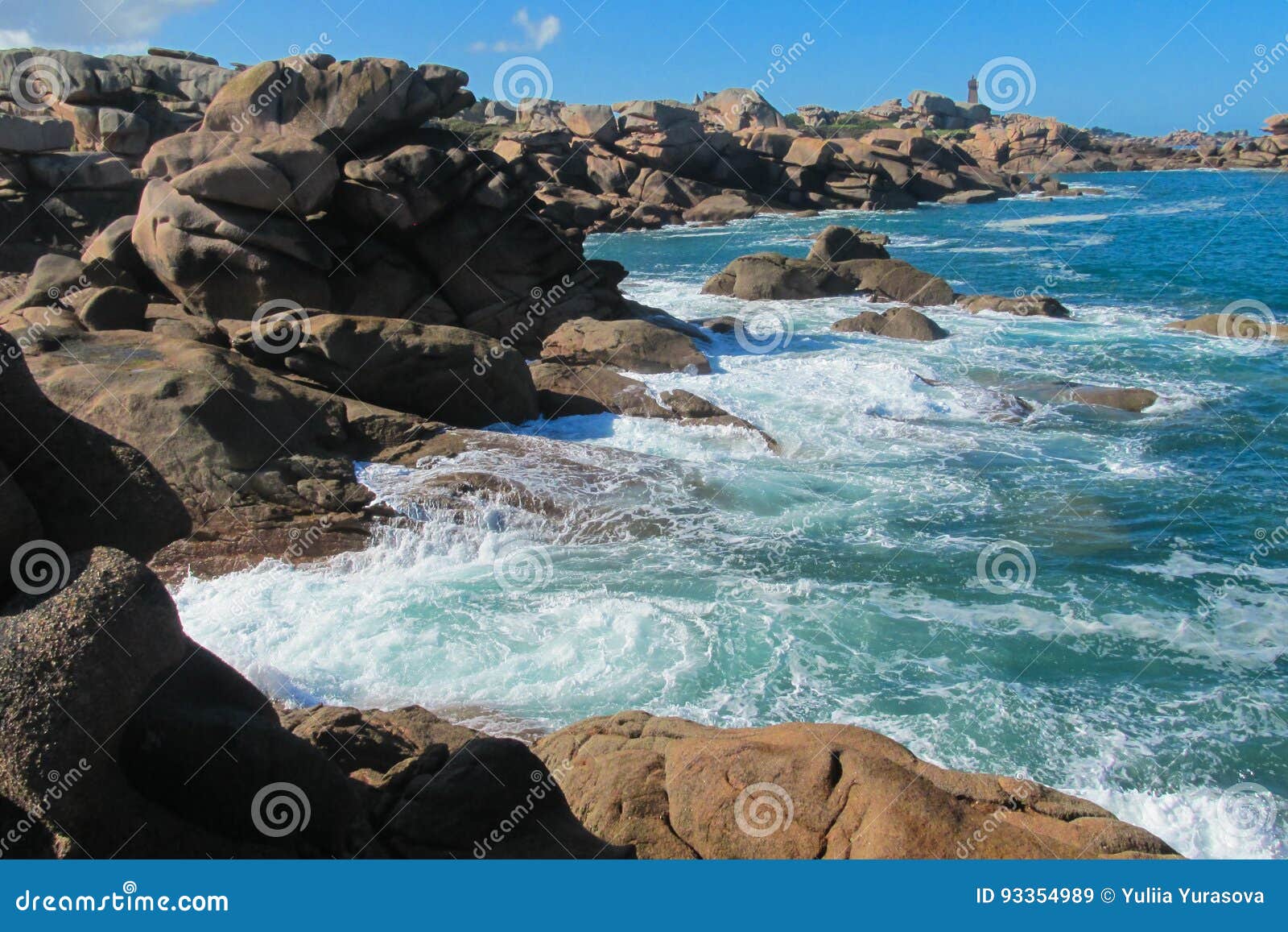 Granite Rocks at Seaside among Waves Stock Image - Image of granite ...