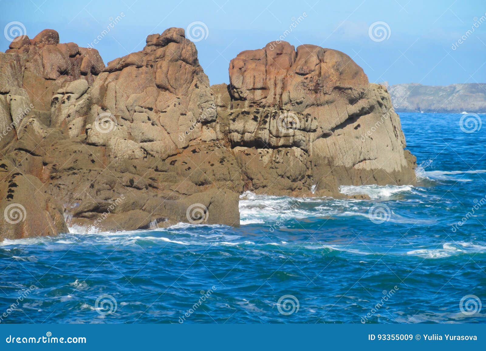 Granite Rocks at Seaside among Waves Stock Image - Image of landmark ...