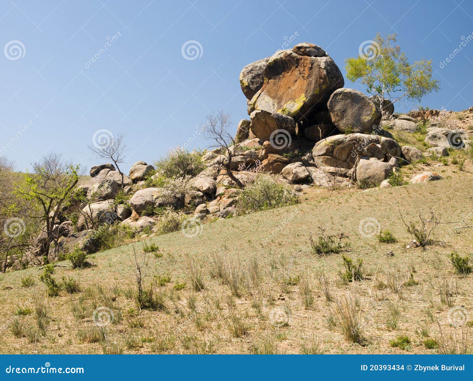 Granite Rocks And View Of Bar Harbor From Cadillac Mountain At Acadia ...
