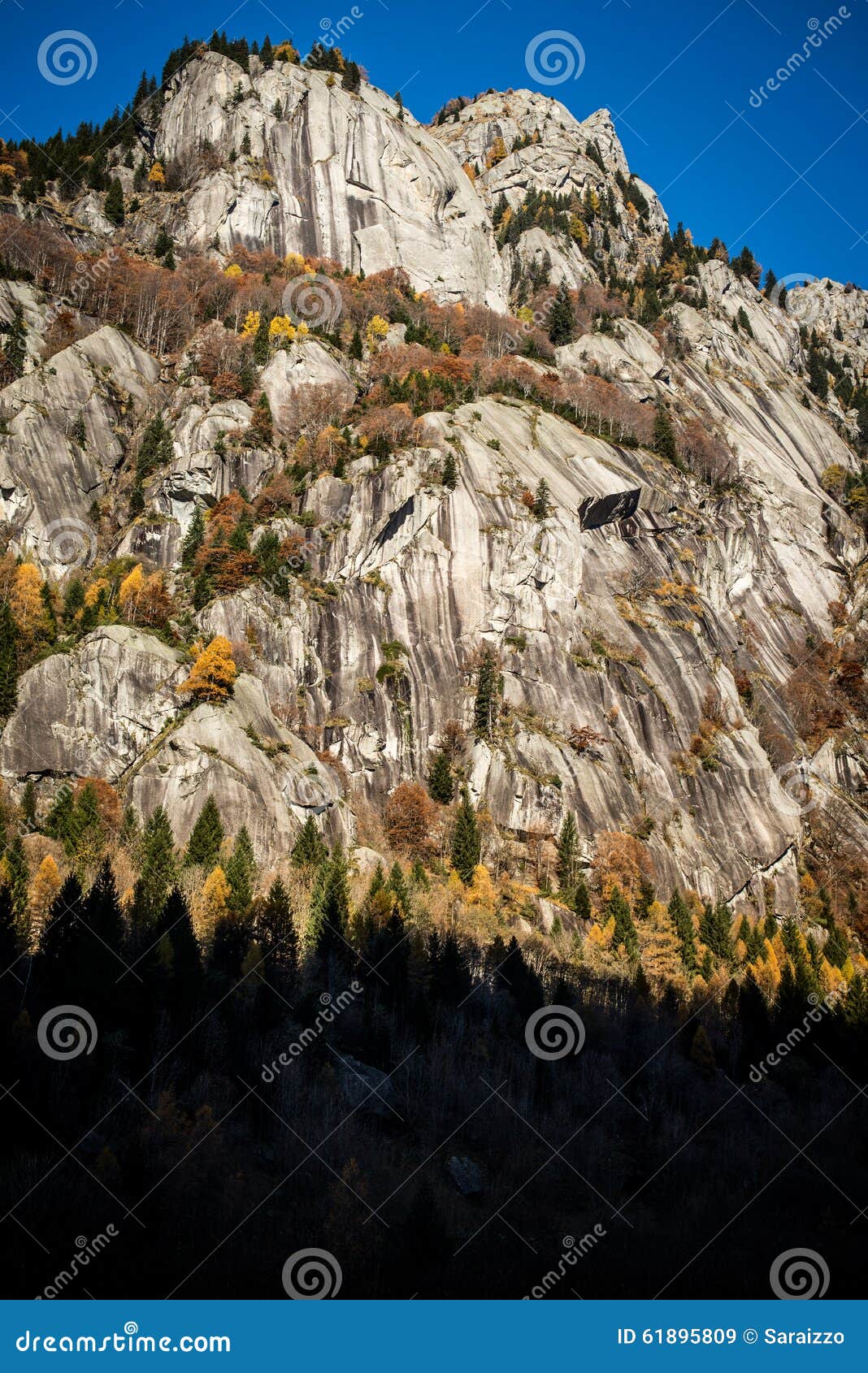 Granite Rocky Wall Valtellina Italy Stock Image - Image of vertical ...