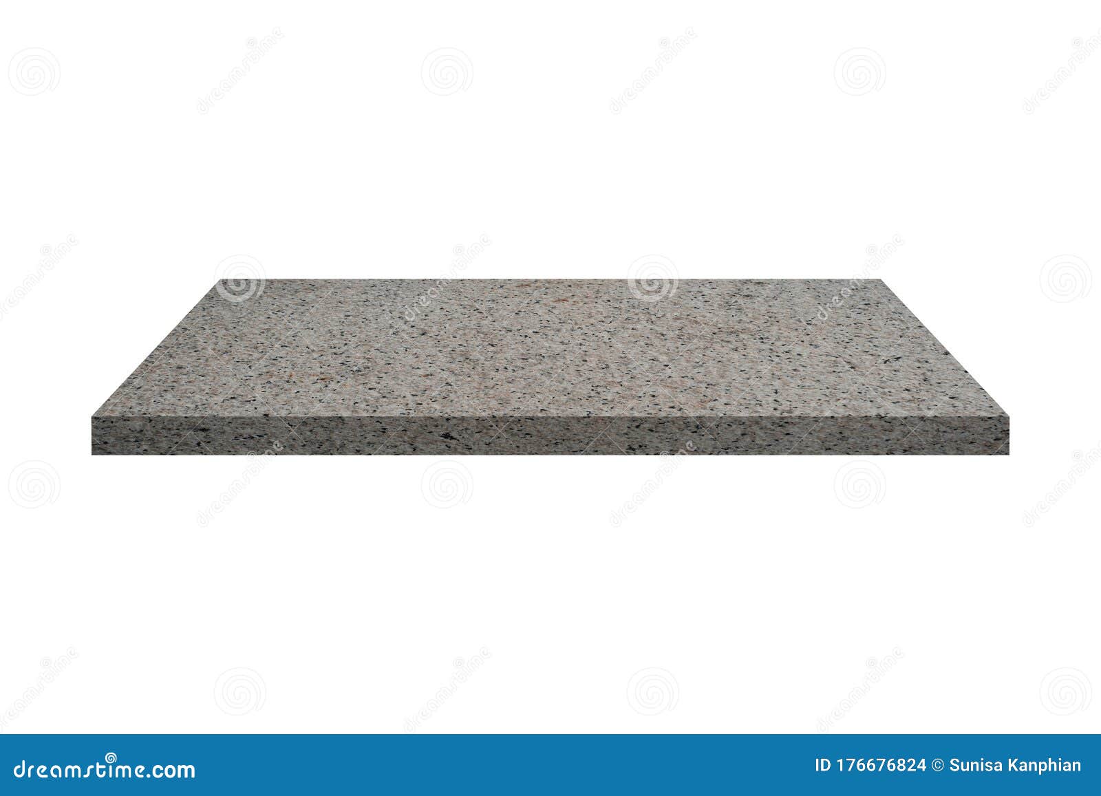Granite Shelf Isolated on White Background with Clipping Path Stock ...