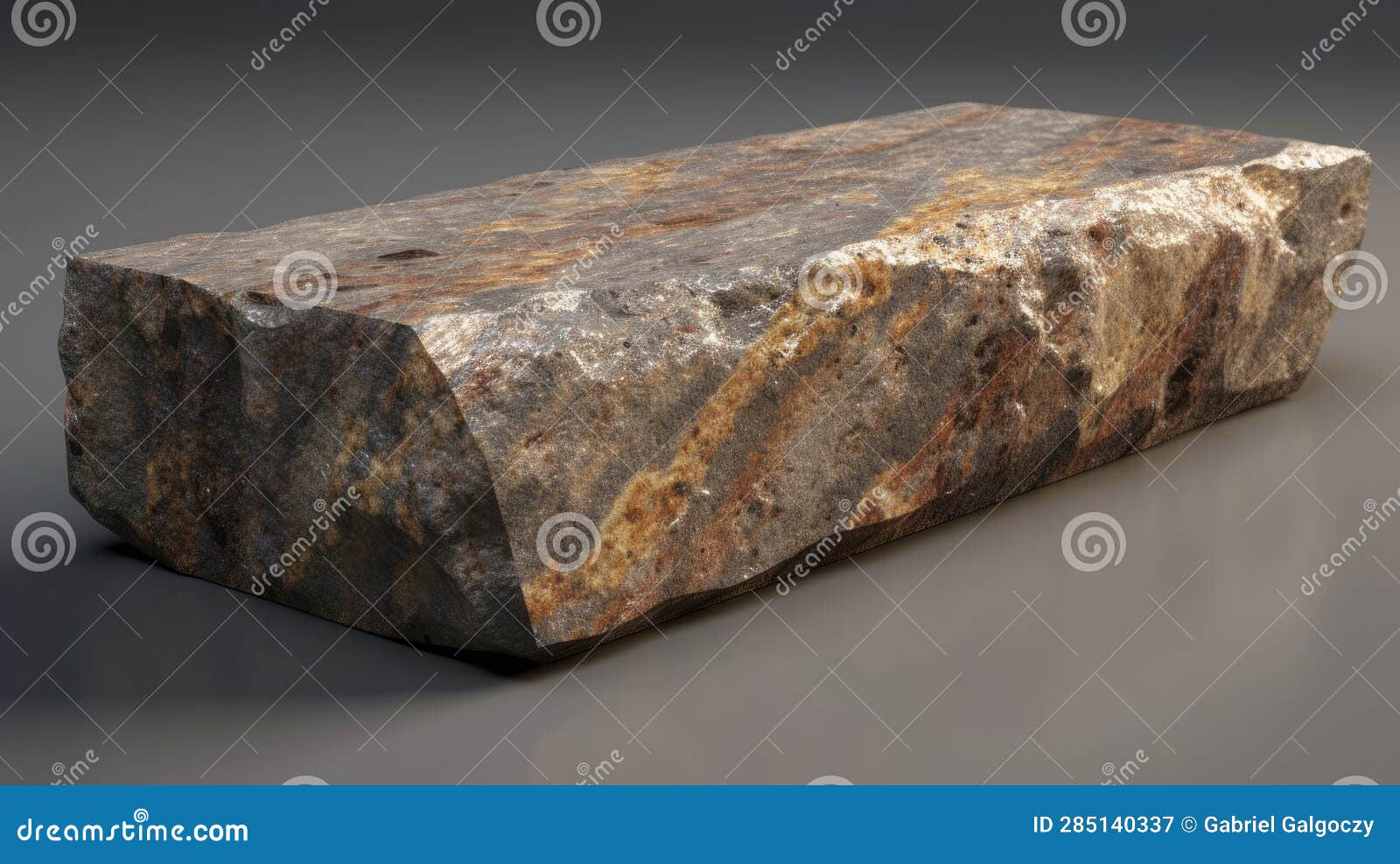 Granite Slab Isolated on Gray Background with Reflection Stock ...