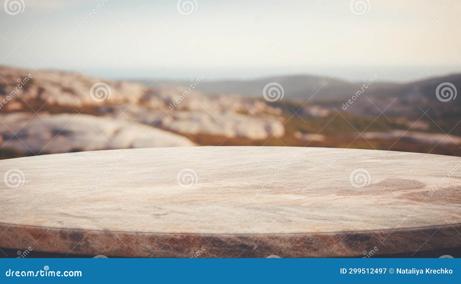 Granite Slab In The Mountains, Forest In The Background. Natural ...