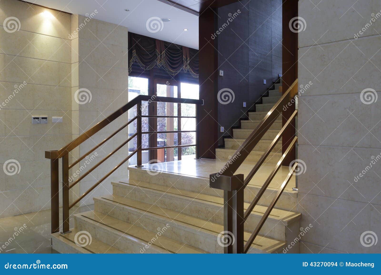 Granite Stair in Luxury Interior Stock Photo - Image of concrete, home ...