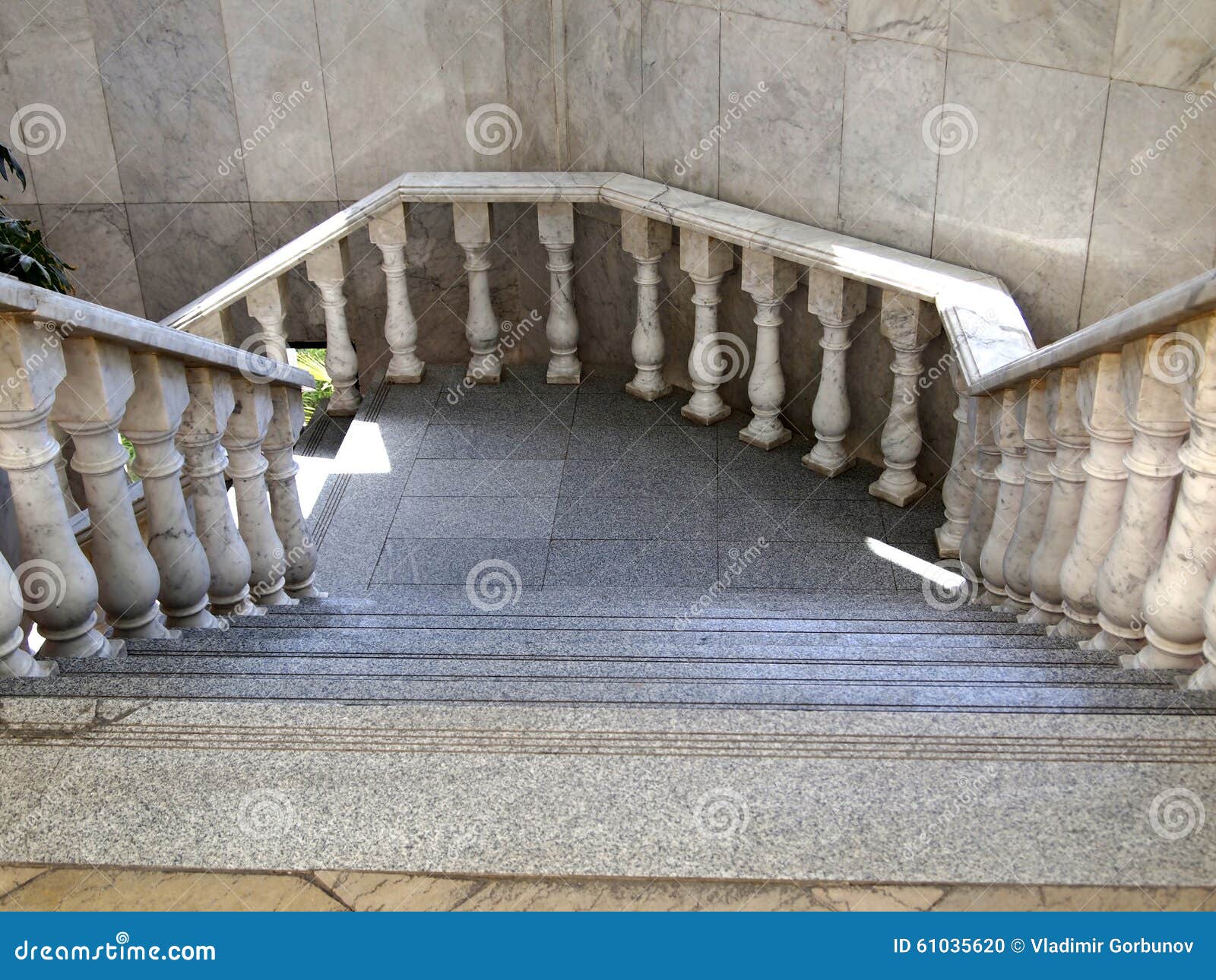 Granite Staircase with Marble Balustrade Stock Photo - Image of natural ...