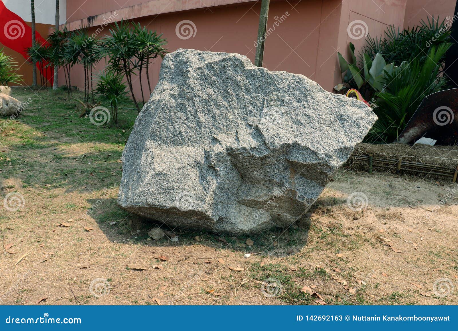 Granite Stone, Fragment of Granite on Ground Stock Image - Image of ...