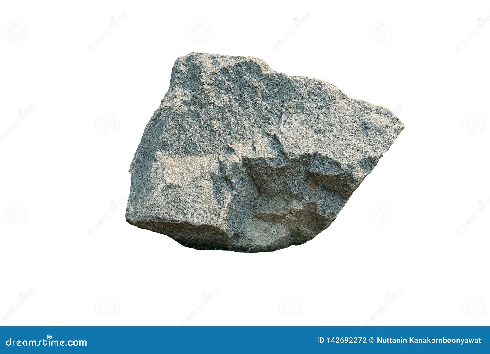 Granite Stone, Fragment of Granite on Ground Isolated on White ...