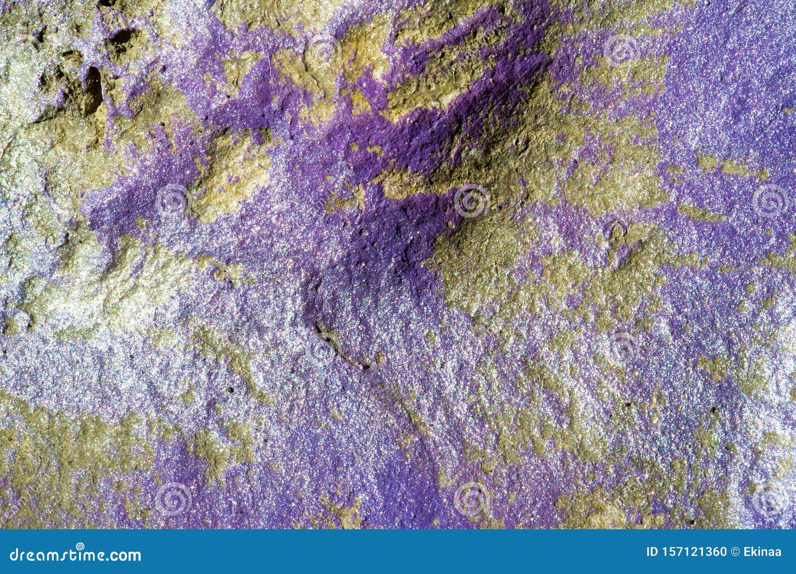 Granite Stone Painted in Blue Paint. Solid Rock Pieces or Solid Mass ...