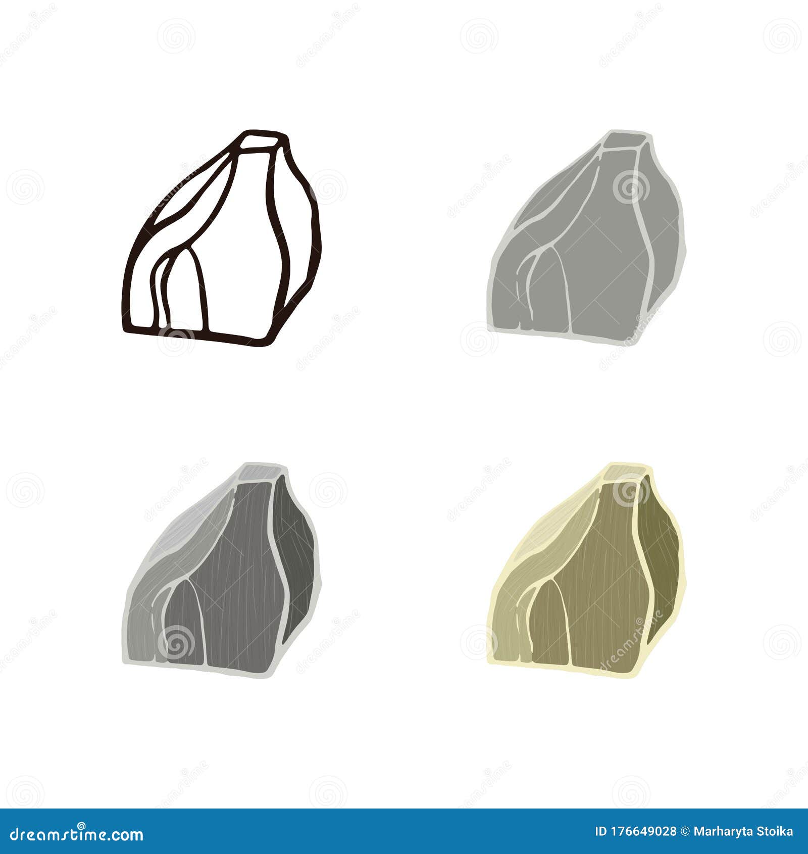 Granite stone set stock vector. Illustration of mineral - 176649028