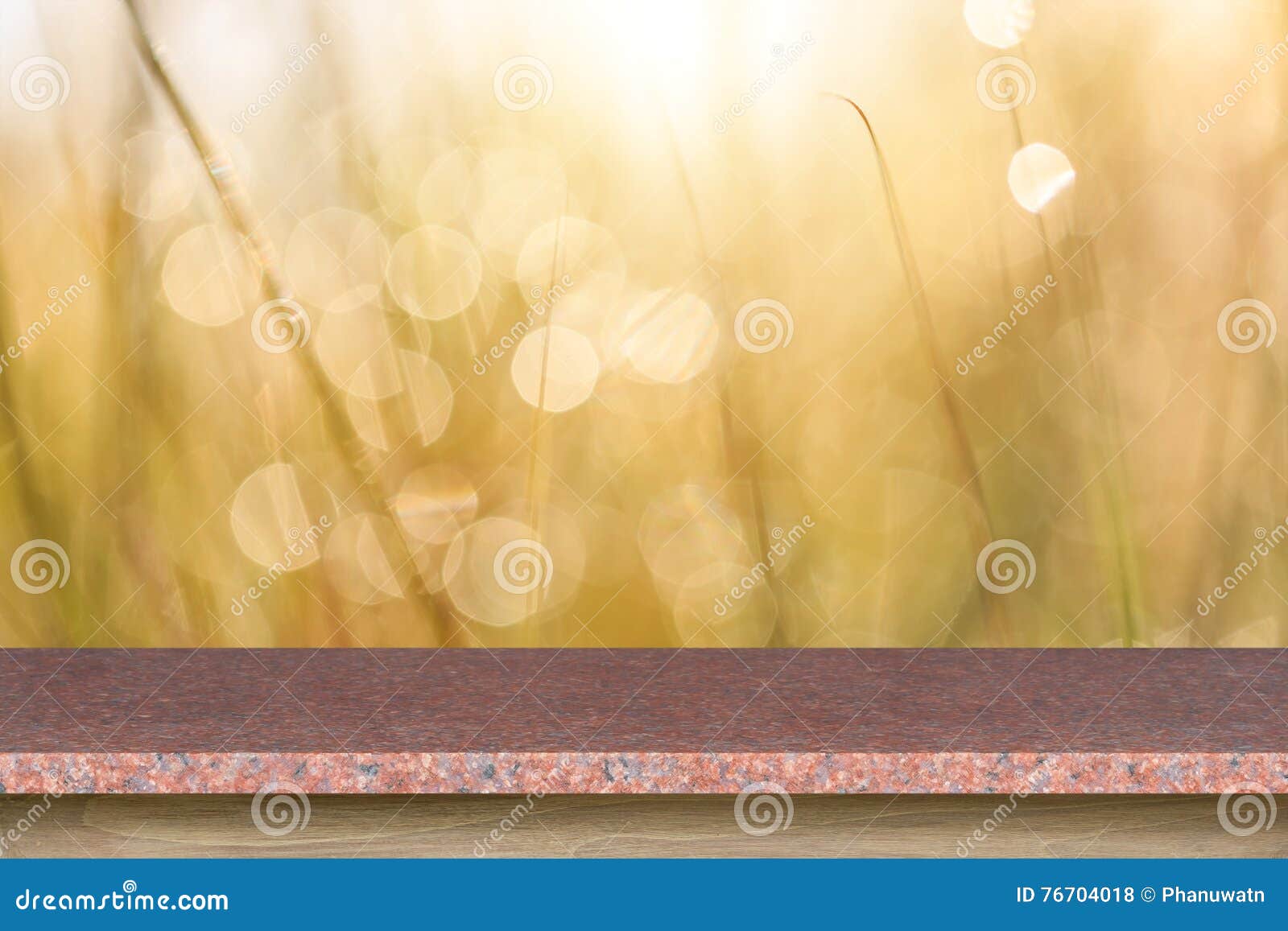 Granite Stone Table or Counter on Abstract Blurred Background Stock ...