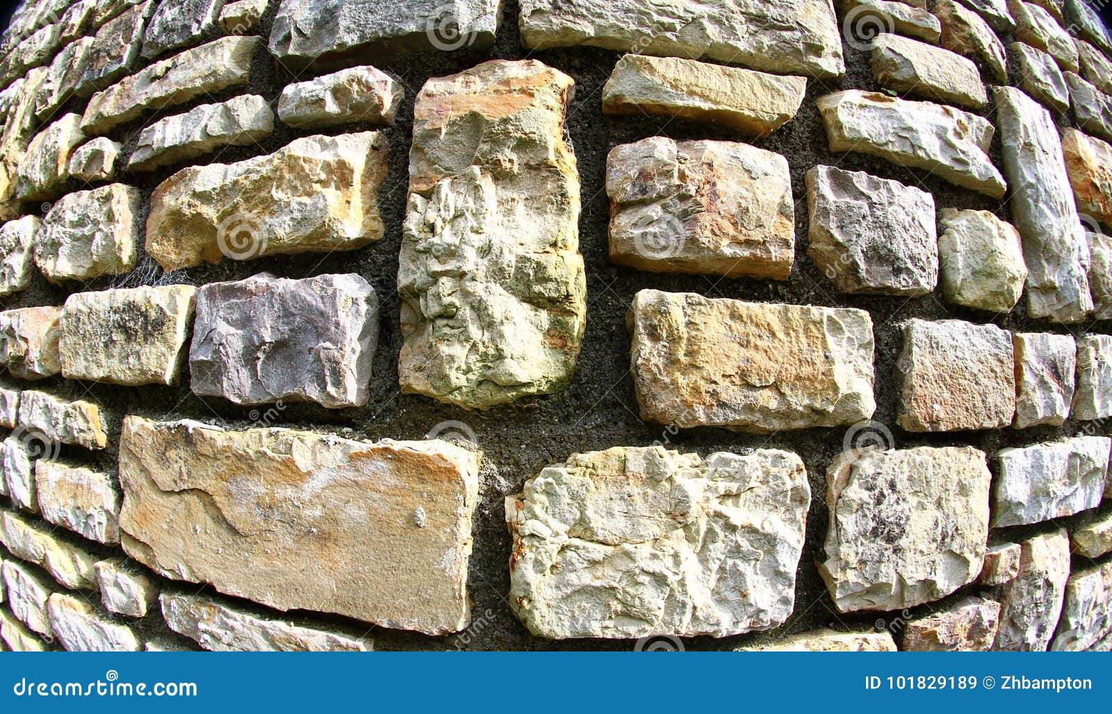 Stone Wall Using Fish Eye Lens Stock Image - Image of regular ...