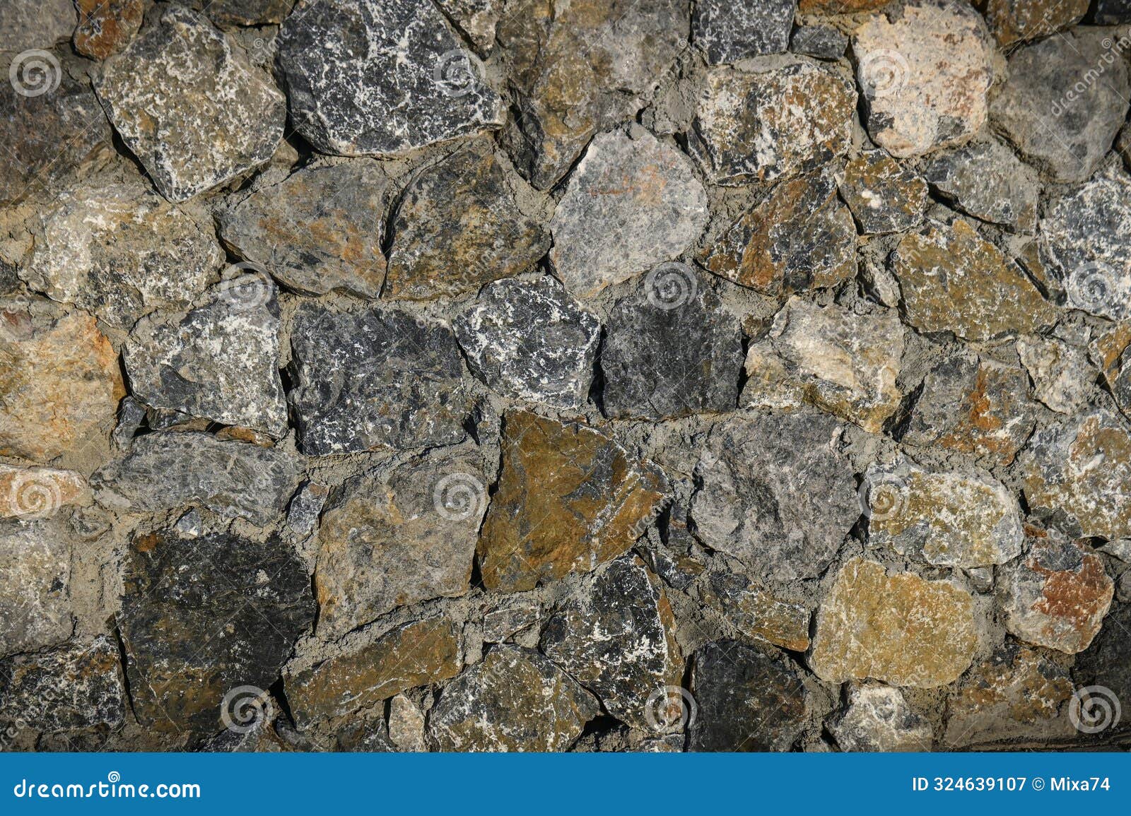 A Wall Constructed from Genuine Rock Materials 2 Stock Image - Image of ...