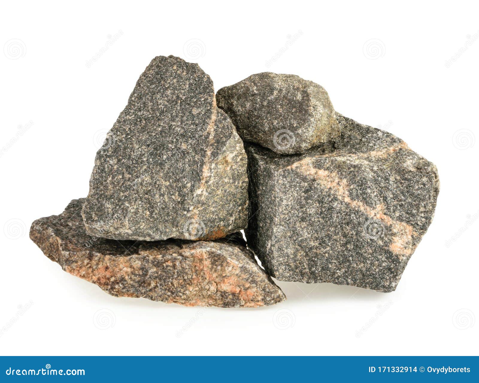 Granite Stones, Rocks Isolated on White Background Stock Photo - Image ...