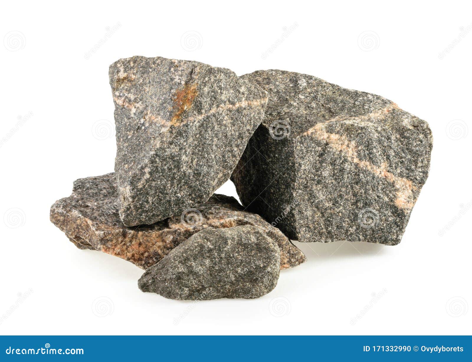 Granite Stones, Rocks Isolated on White Background Stock Photo - Image ...