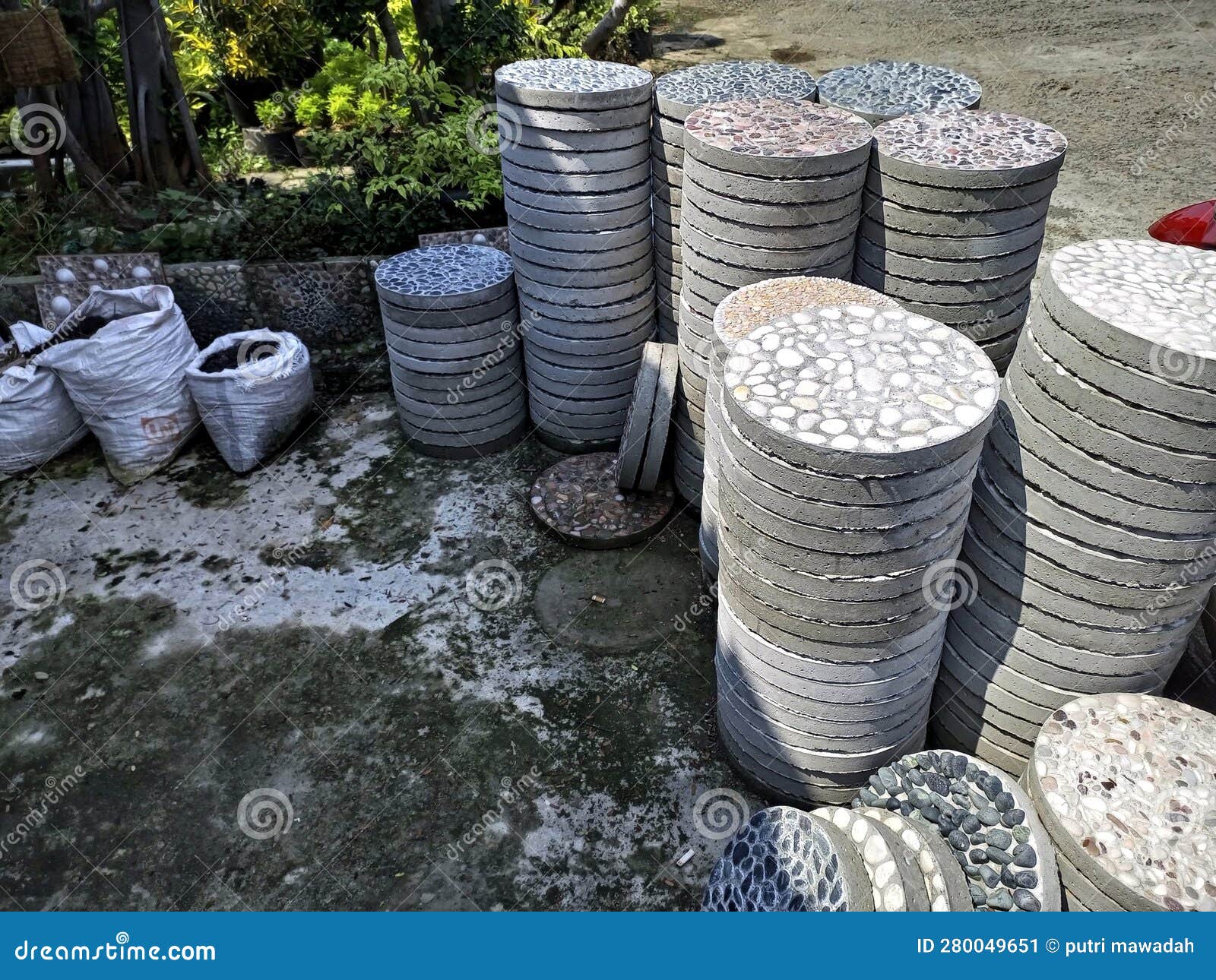 Granite Stones are Sold on the Side of the Road Stock Image - Image of ...