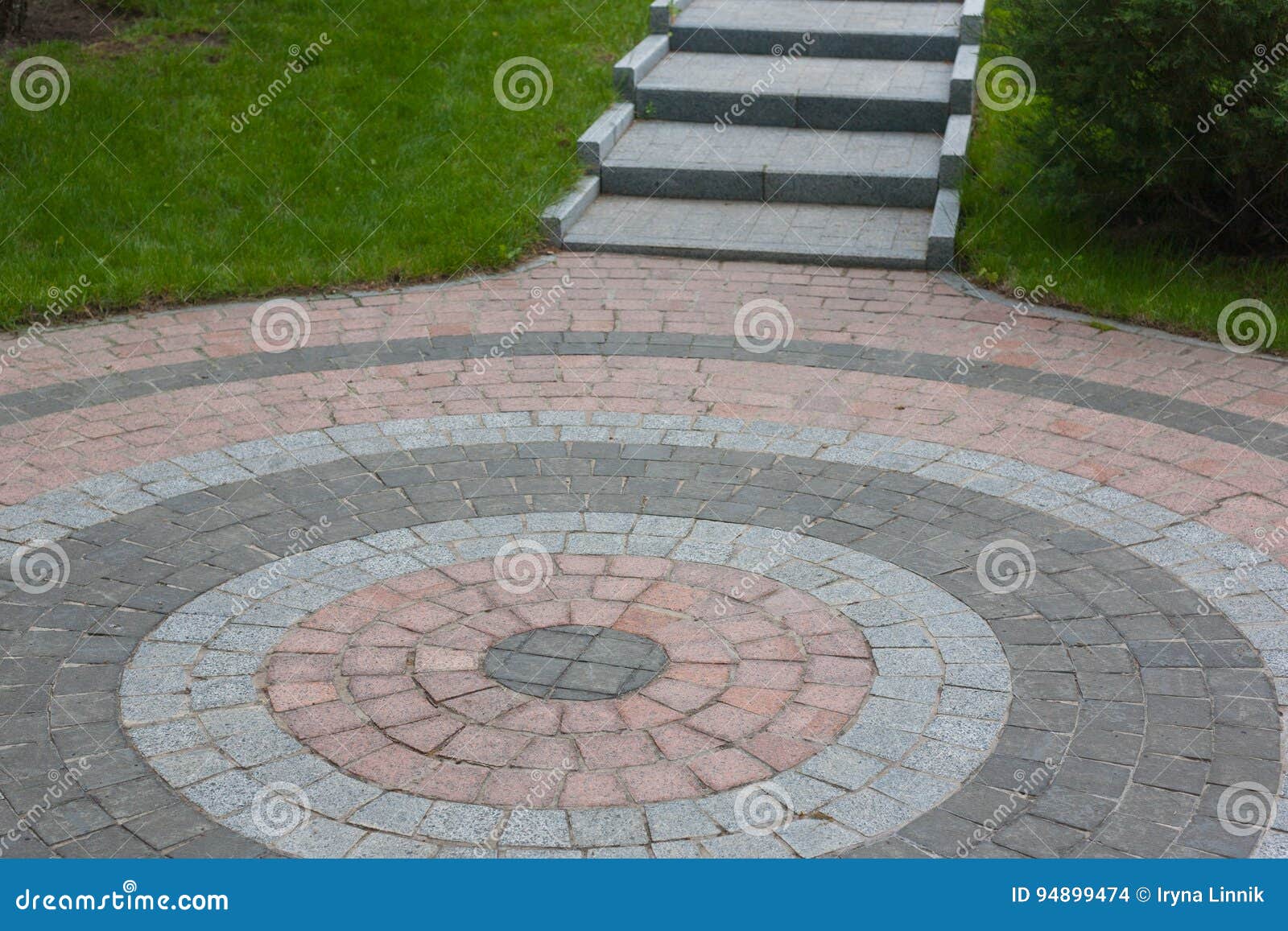 Granite Tiles Laid Out in the Form of a Circle with an Exit through the ...