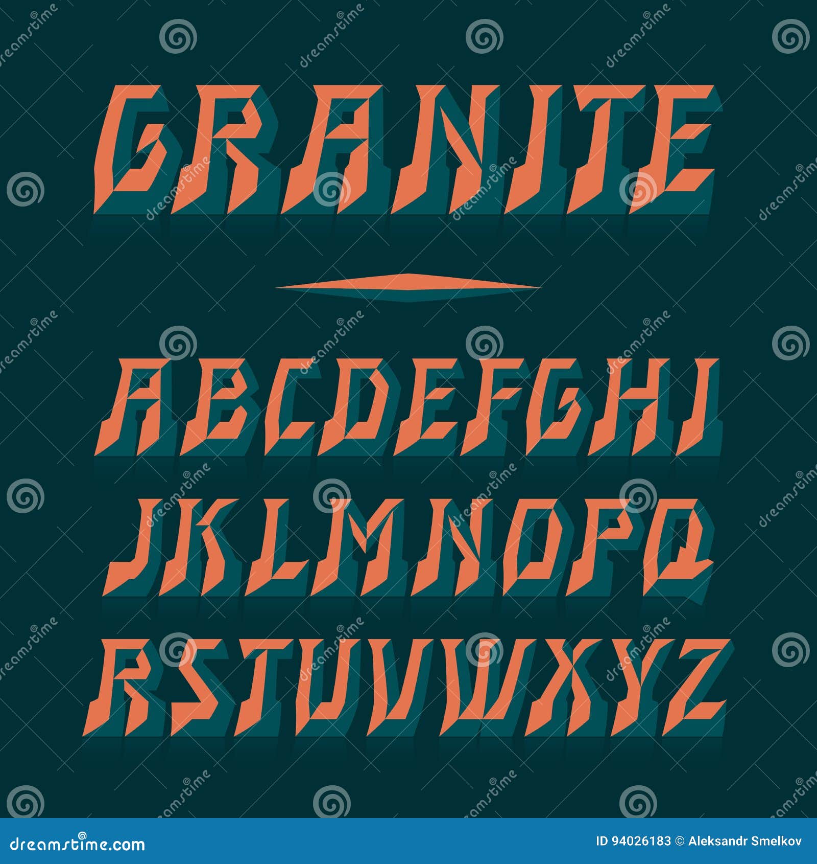 Granite Vector Font. Strong Alphabet Lettering. Latin Letters ...