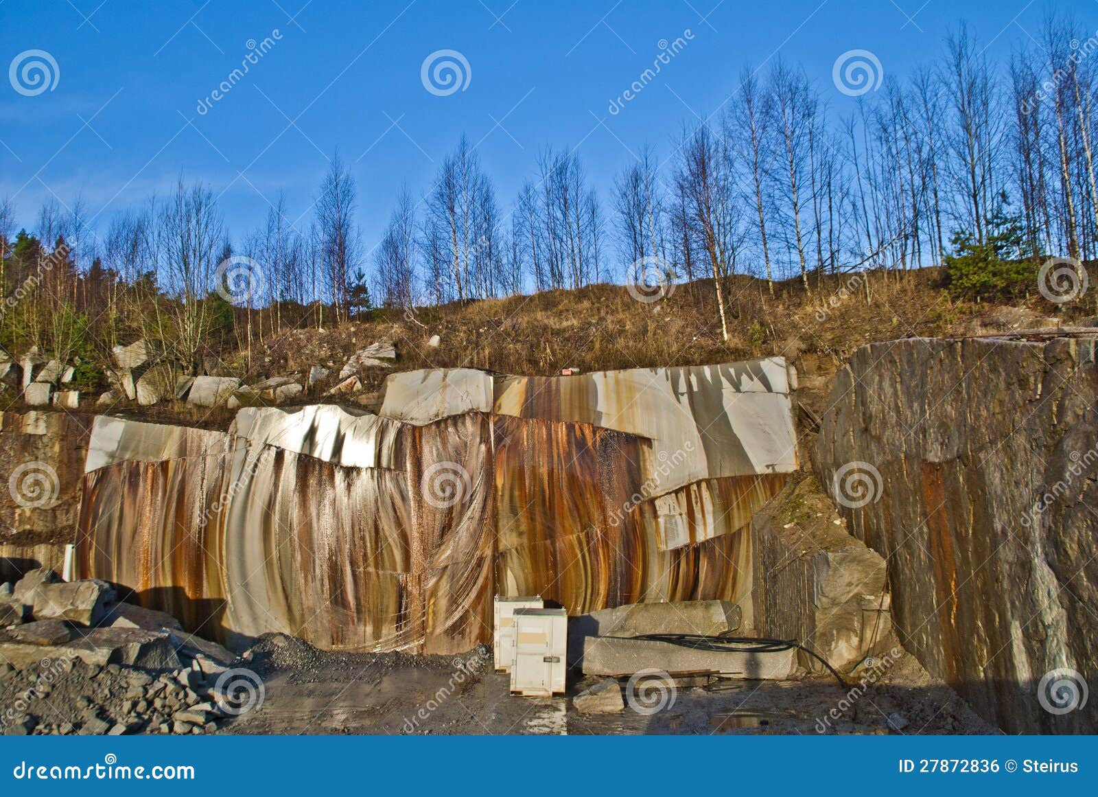 Granite wall in a quarry stock photo. Image of granitewall - 27872836