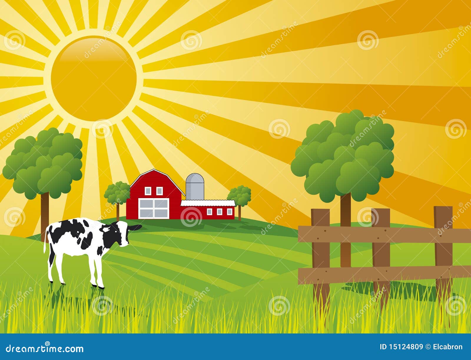 Granja del vector ilustración del vector. Ilustración de paisaje - 15124809