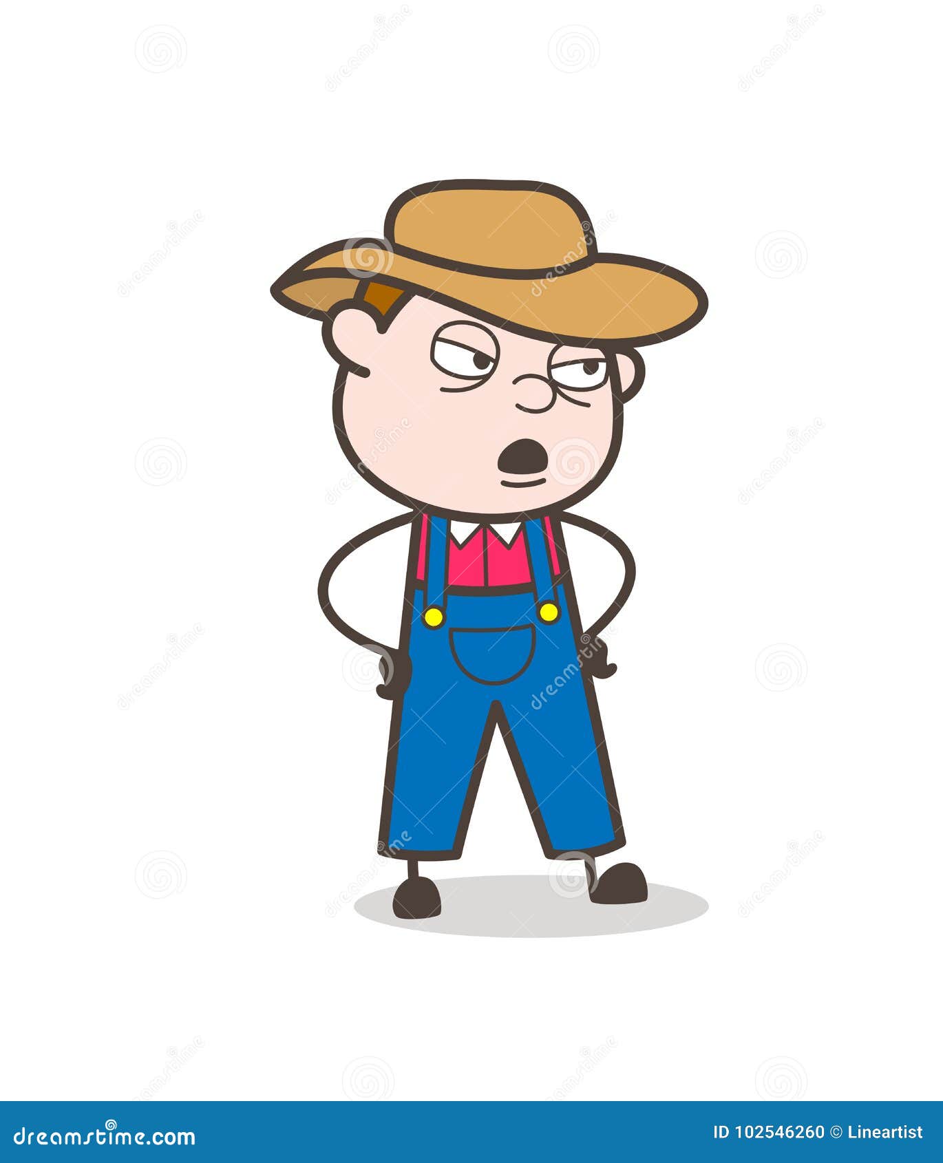 Granjero Grosero Character Behavior Vector De La Historieta Stock de ...