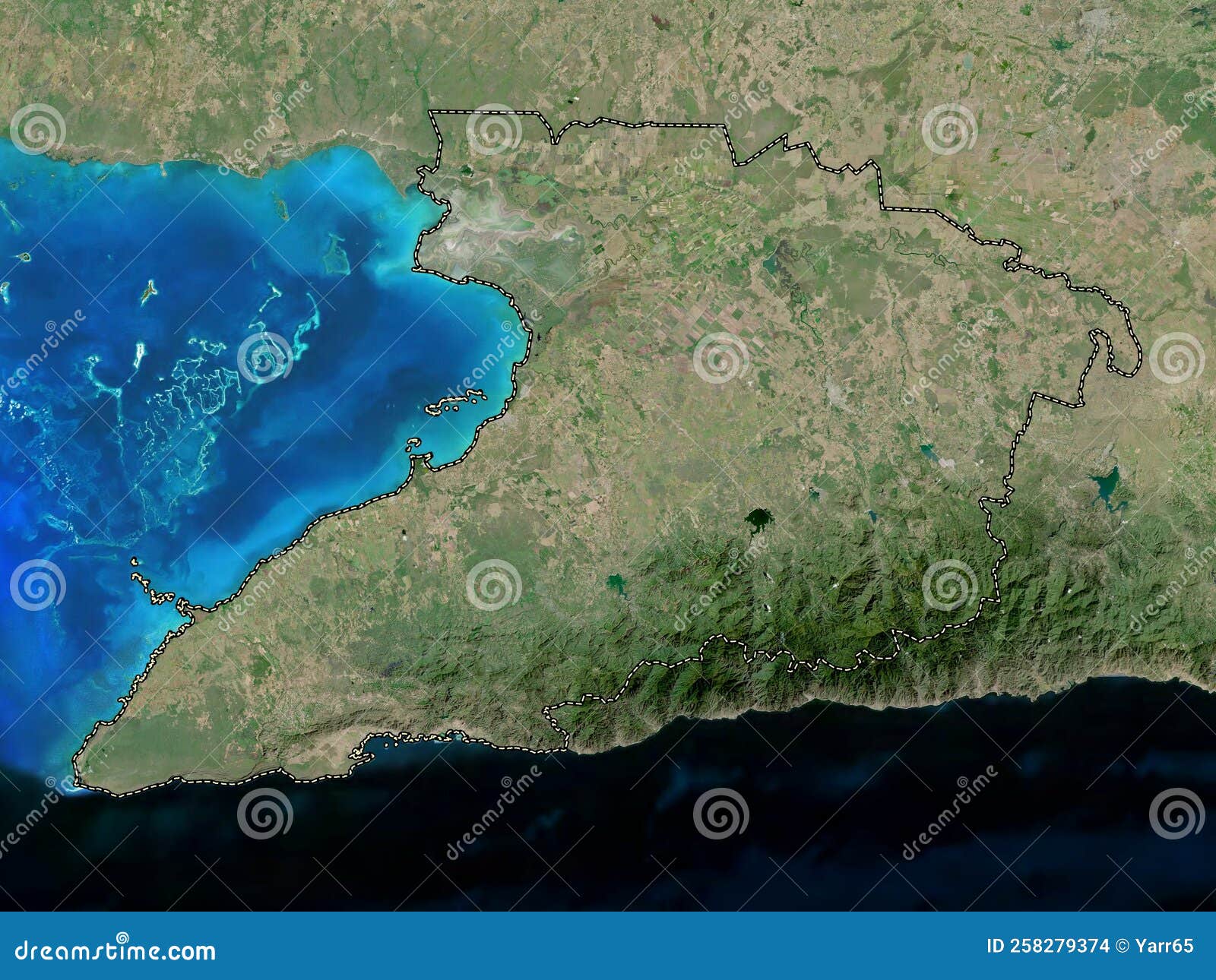 Granma, Cuba. High-res Satellite. No Legend Stock Illustration ...