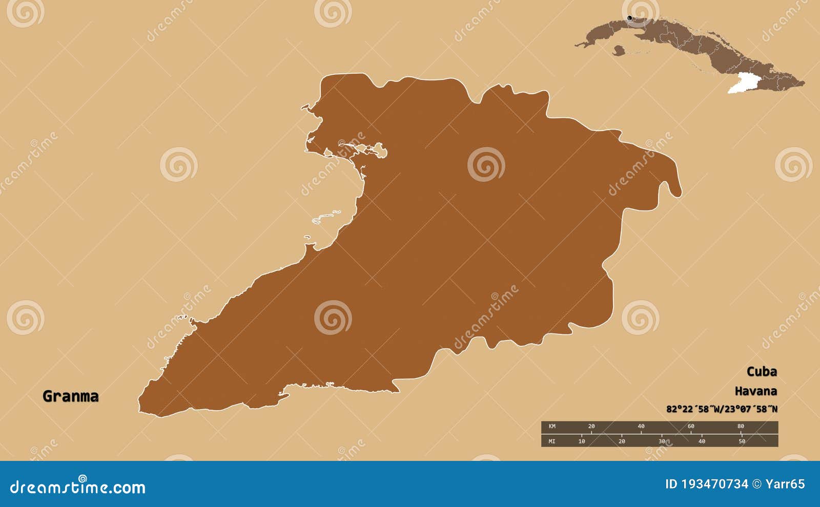Granma, Province of Cuba, Zoomed. Pattern Stock Illustration ...
