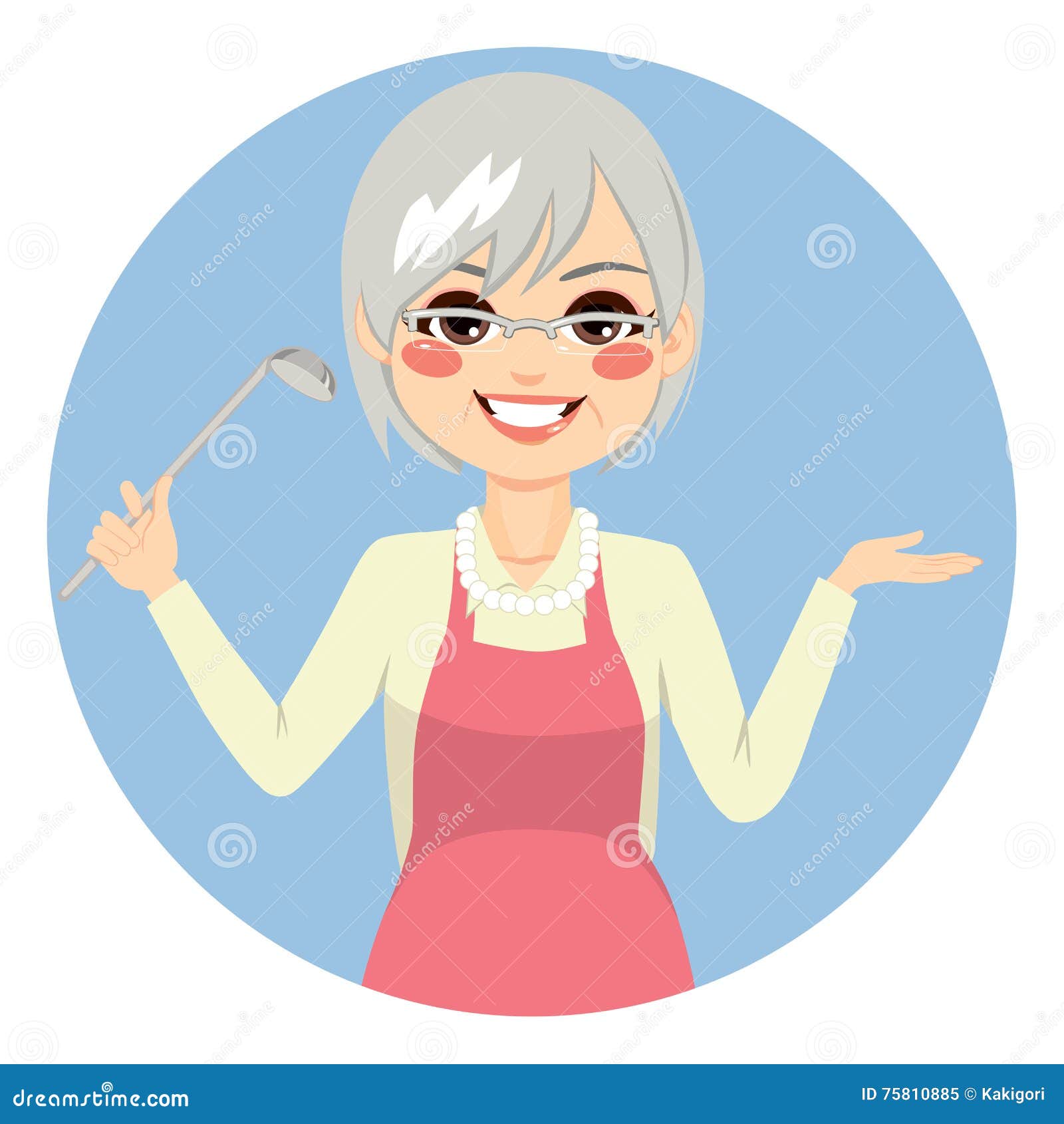 Granny Cooking stock vector. Illustration of food, granny - 75810885
