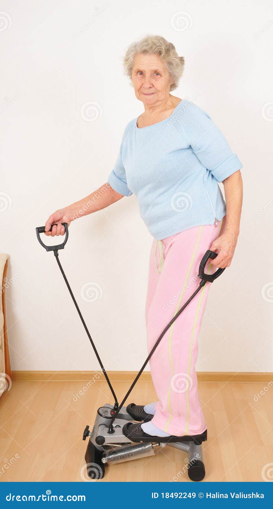 Granny do morning exercise stock image. Image of grandmamma - 18492249