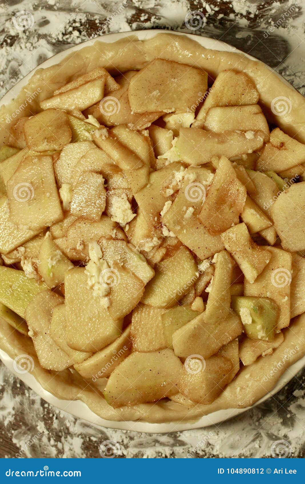 Granny Smith Apple Pie Tart Overhead View Stock Photo - Image of oven ...