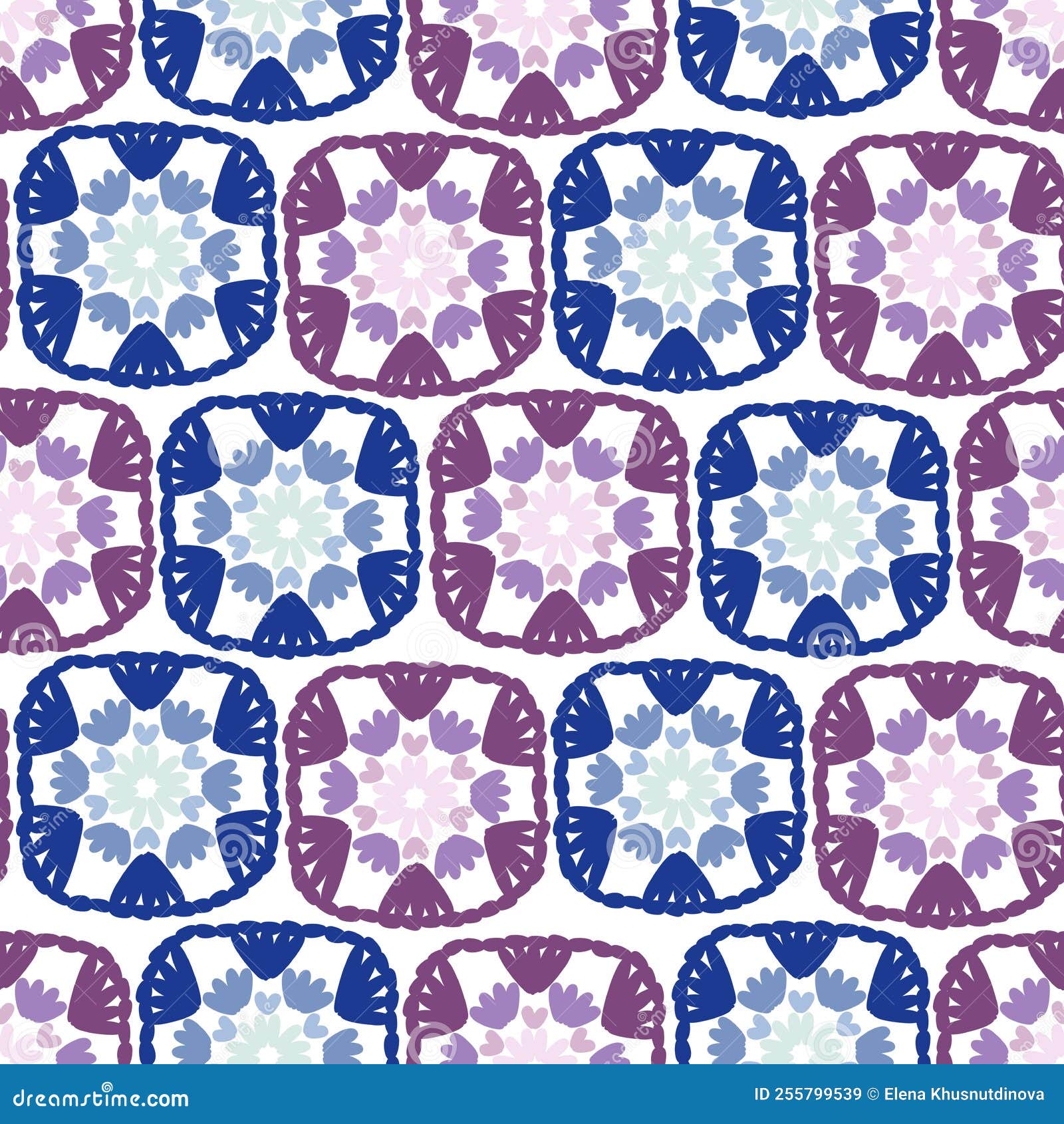 Granny Square. Seamless Pattern Crochet Stock Vector - Illustration of ...