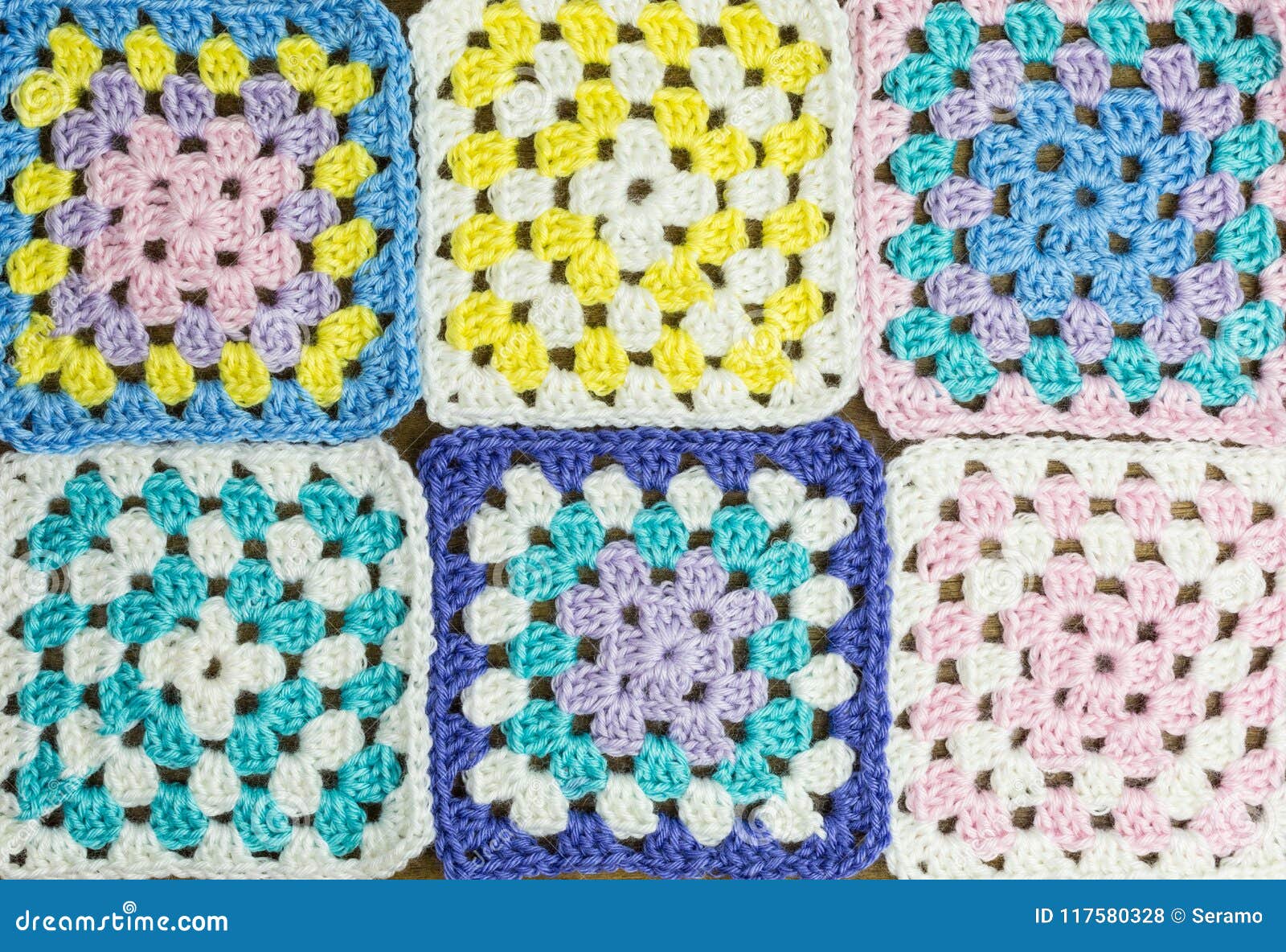 Granny squares background stock photo. Image of wool - 117580328
