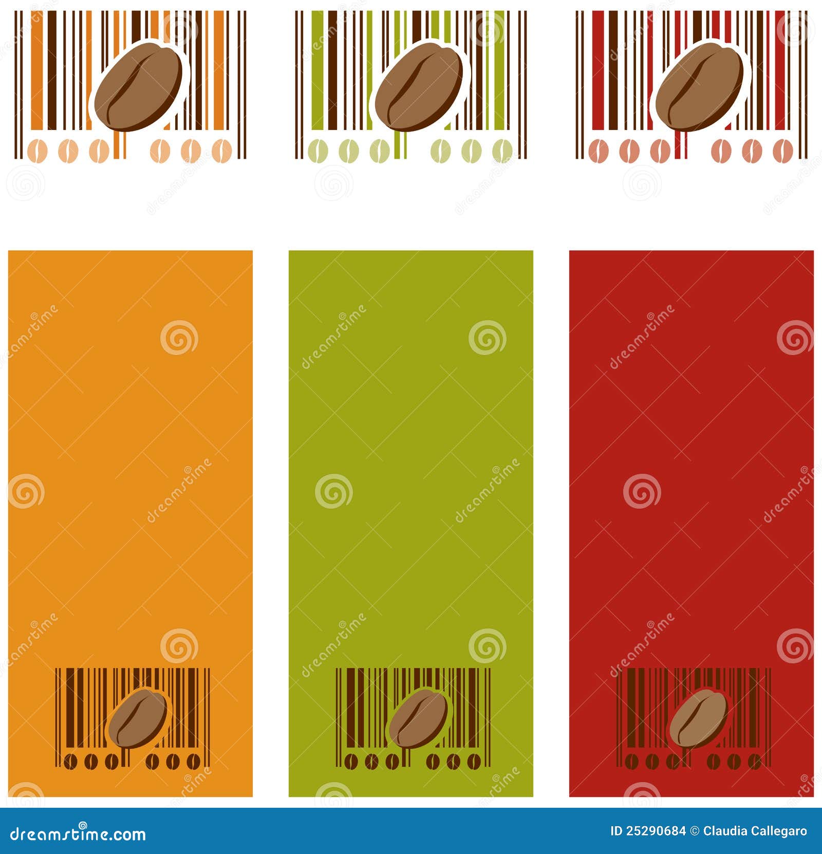 Grano De Café Y Código De Barras Ilustración del Vector - Ilustración de café, anaranjado: 25290684