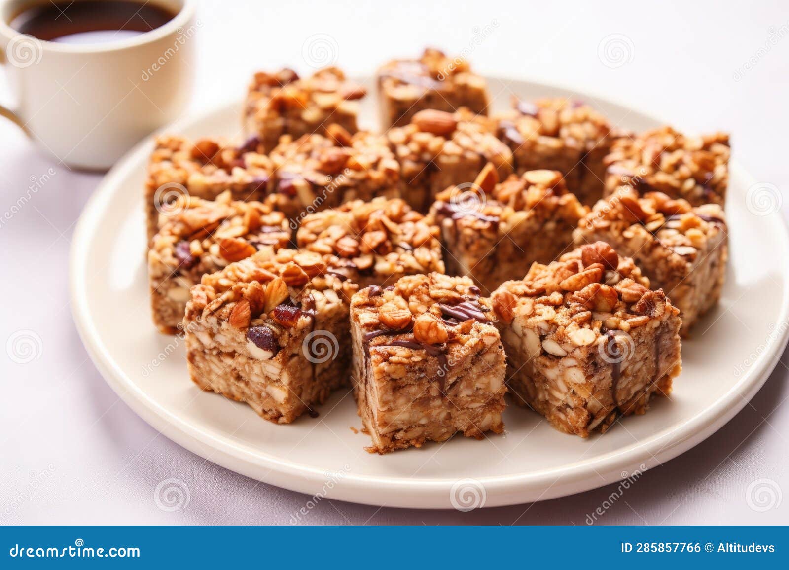 Granola Bars Cut into Bite-sized Squares for Serving Stock Illustration ...
