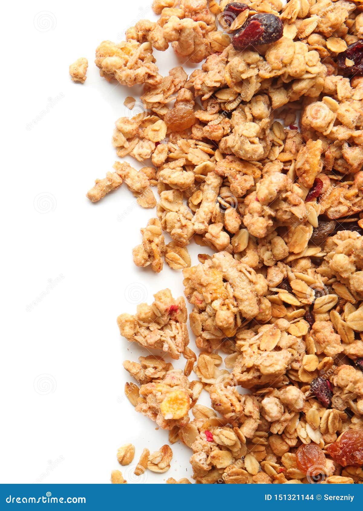 Granola Com Frutos Secados No Fundo Branco Foto de Stock - Imagem de ...