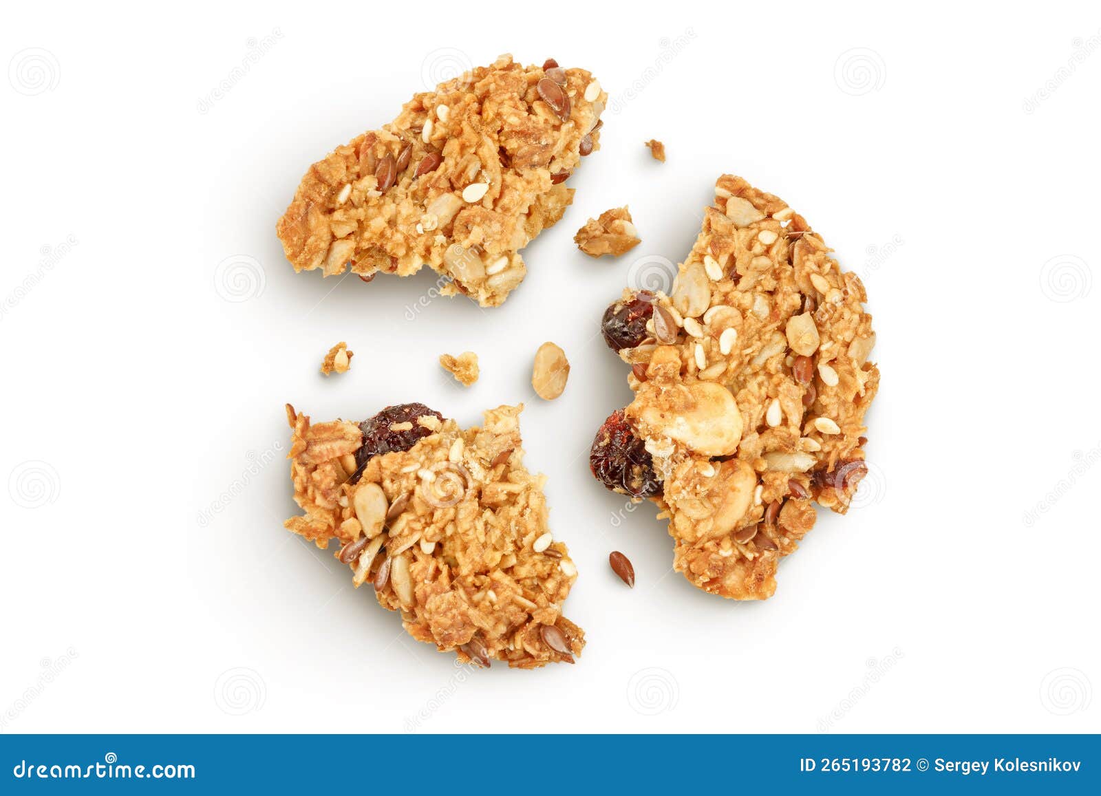 Granola Cookie Isolated on White Background with Full Depth of Field ...