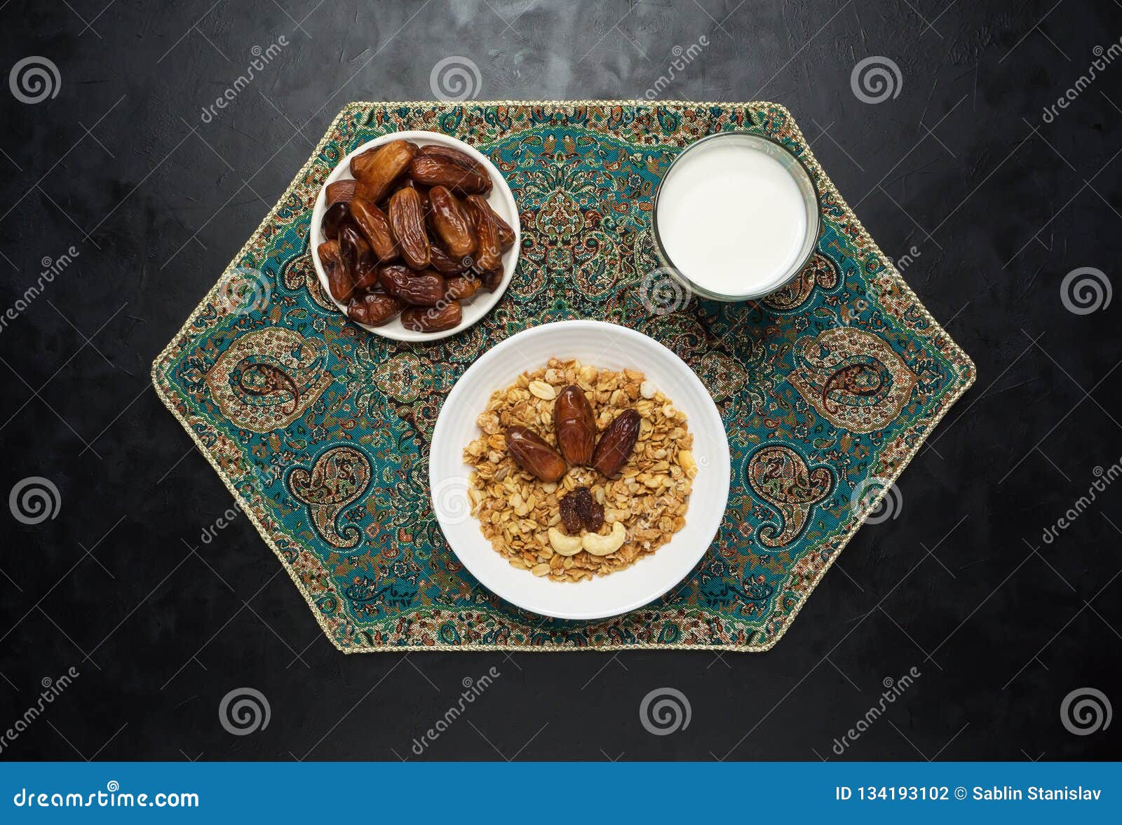 Arabic Muesli with Dates. Ramadan Food Stock Photo - Image of fruit ...