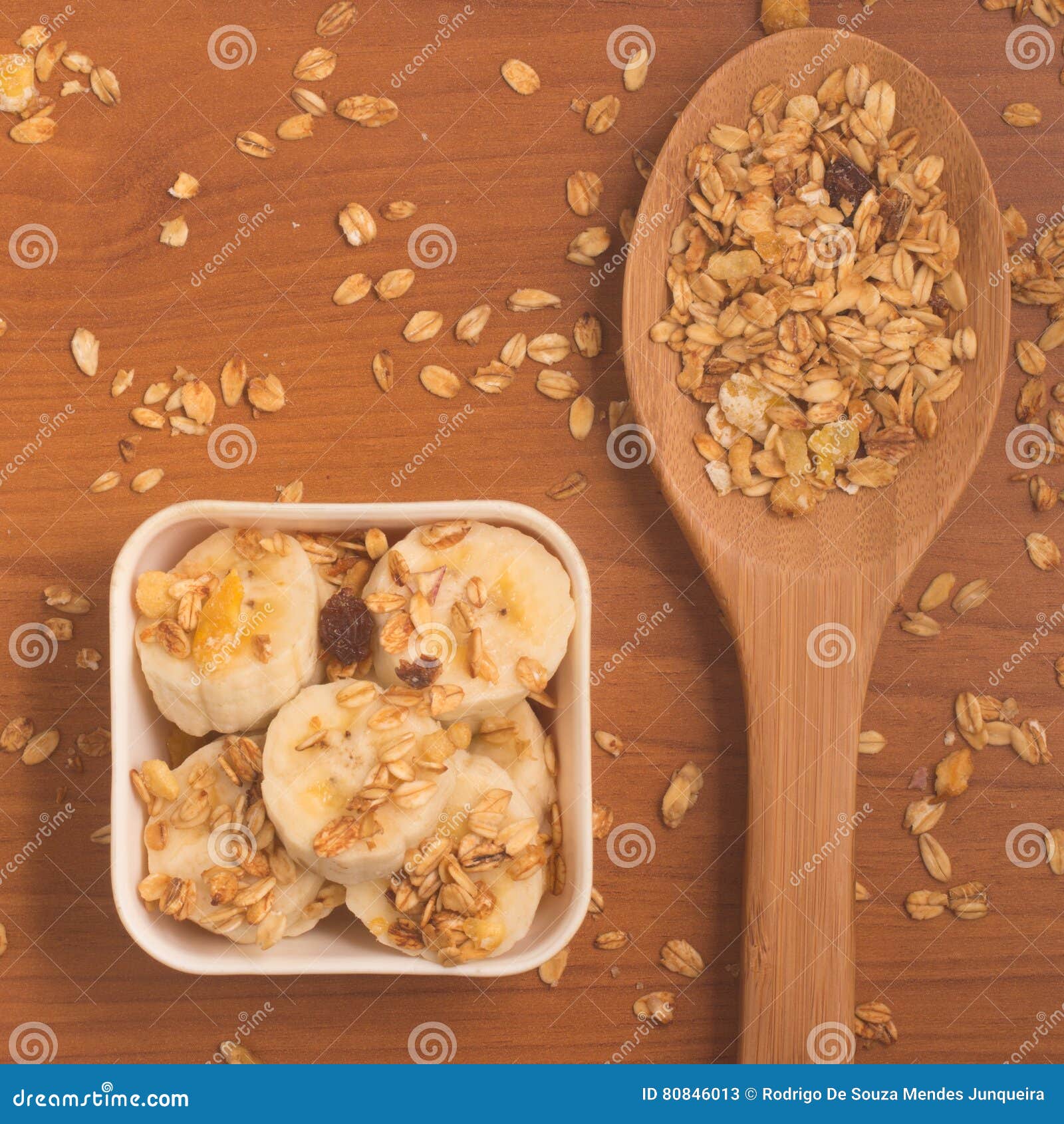 Granola Flakes with Bananas Stock Image - Image of breakfast, granola ...