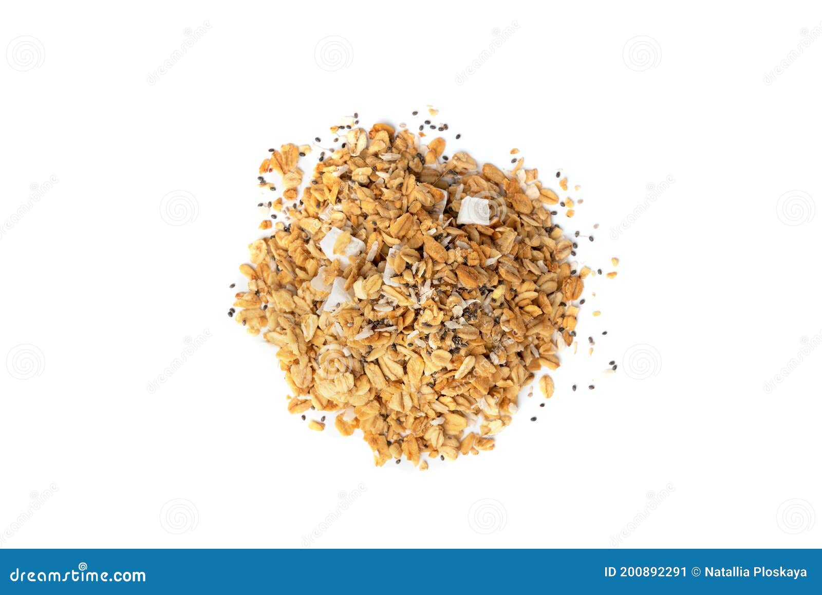 Granola Isolada Em Fundo Branco. Imagem de Stock - Imagem de frutas ...