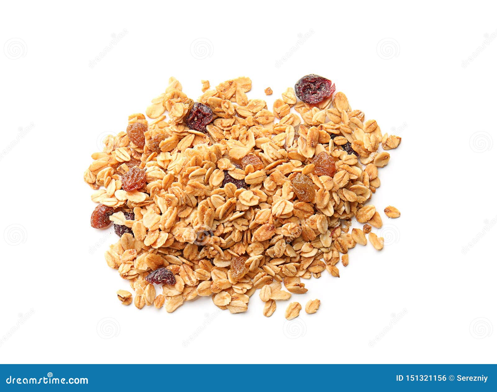 Granola no fundo branco foto de stock. Imagem de caseira - 151321156