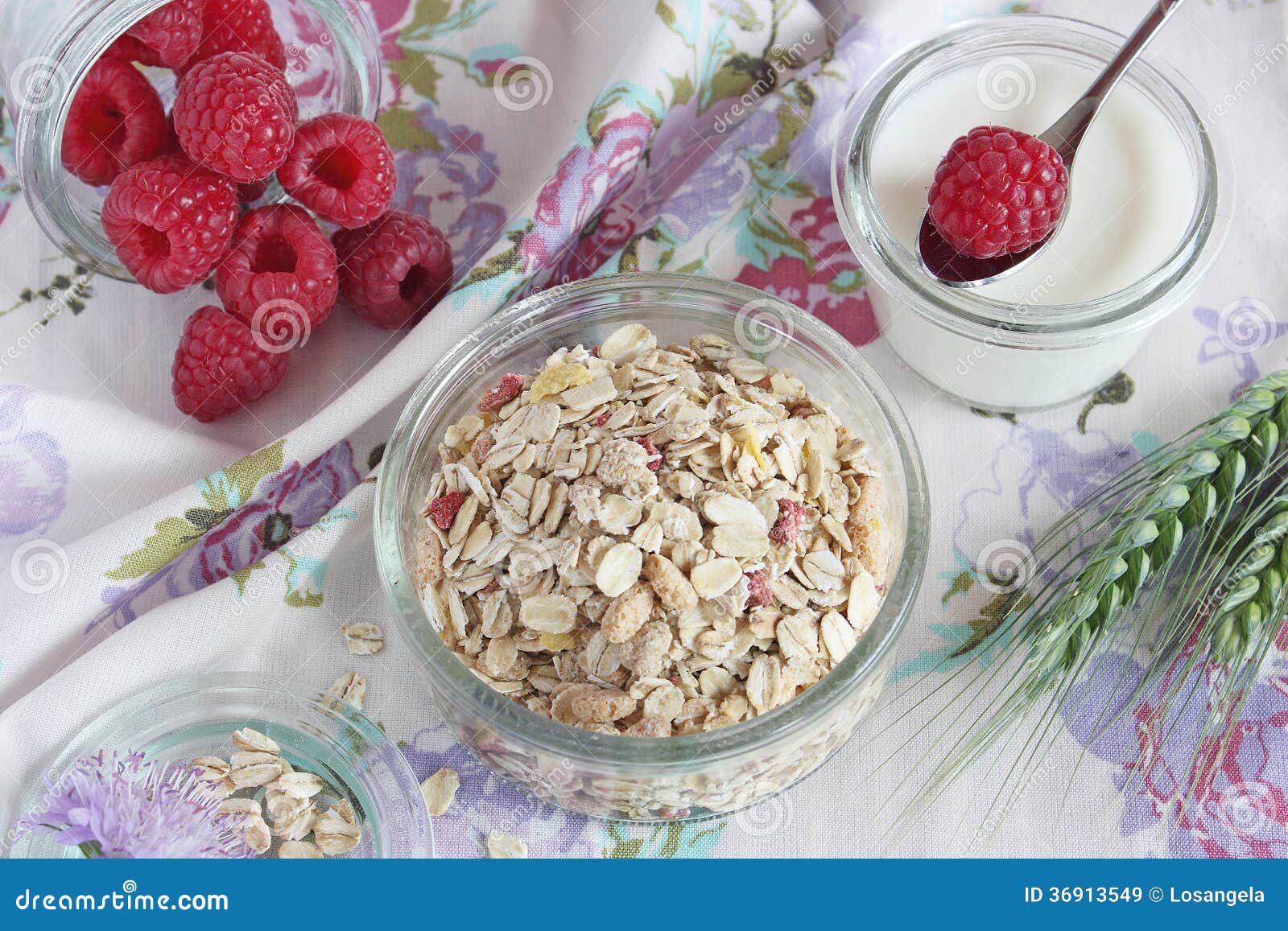 Granola with raspberry stock image. Image of granola - 36913549